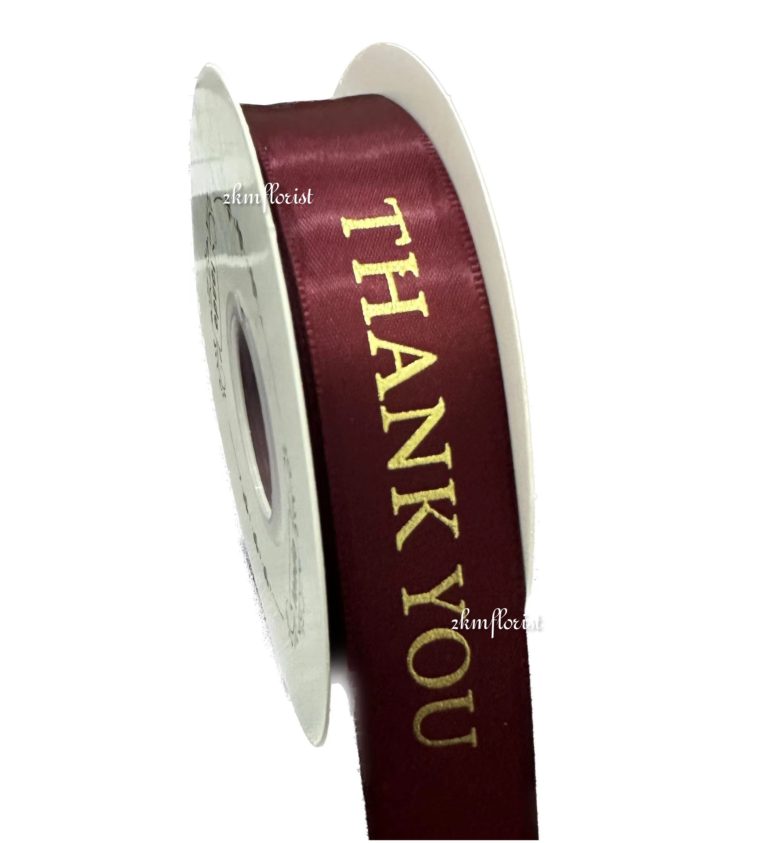 (22M)2.5CM THANK YOU Ribbon Reben Riben Gift Satin Organza Flower ...