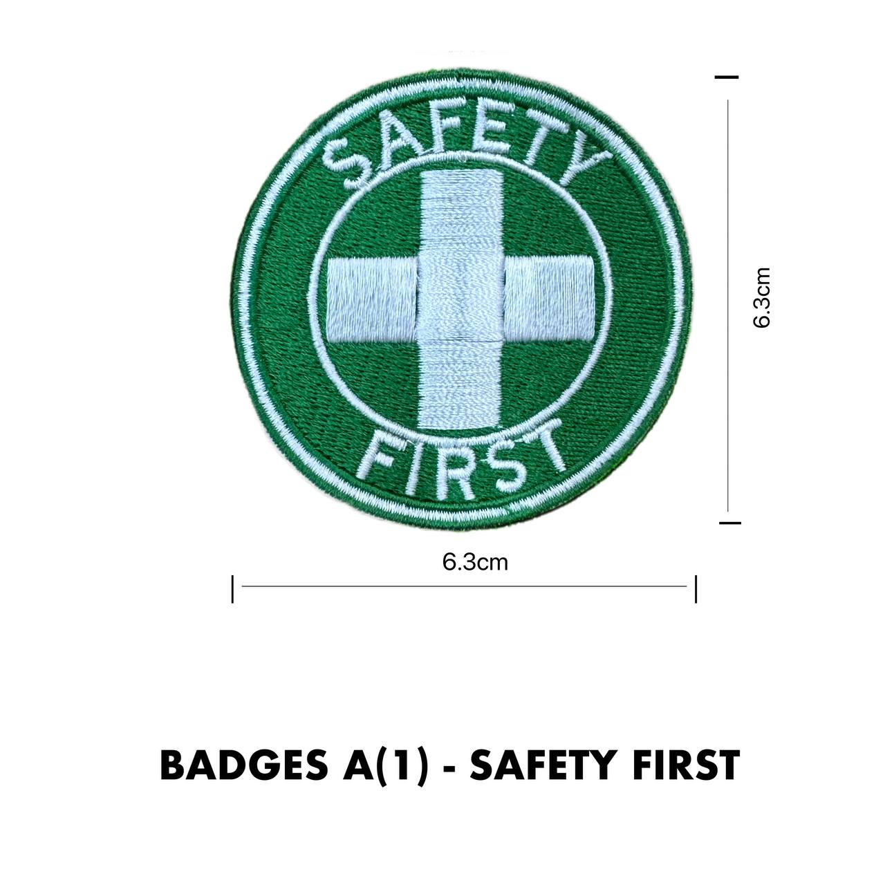 EMBROIDERY LOGO BADGES Safety First PATCH | SAFETY MALAYSIA FLAG ...