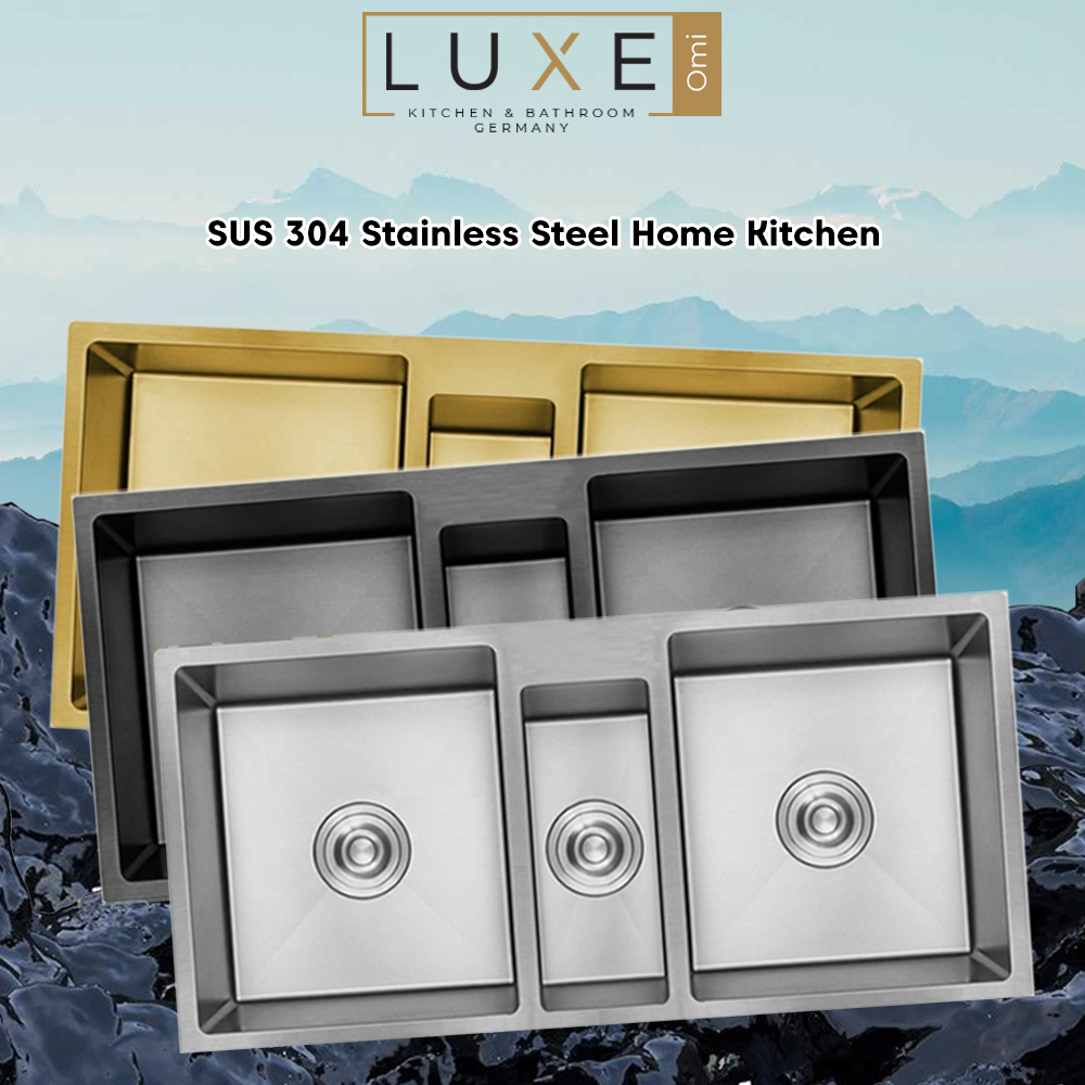 LUXE SUS 304 Stainless Steel Home Kitchen Sink Sinki Dapur Nano Single ...