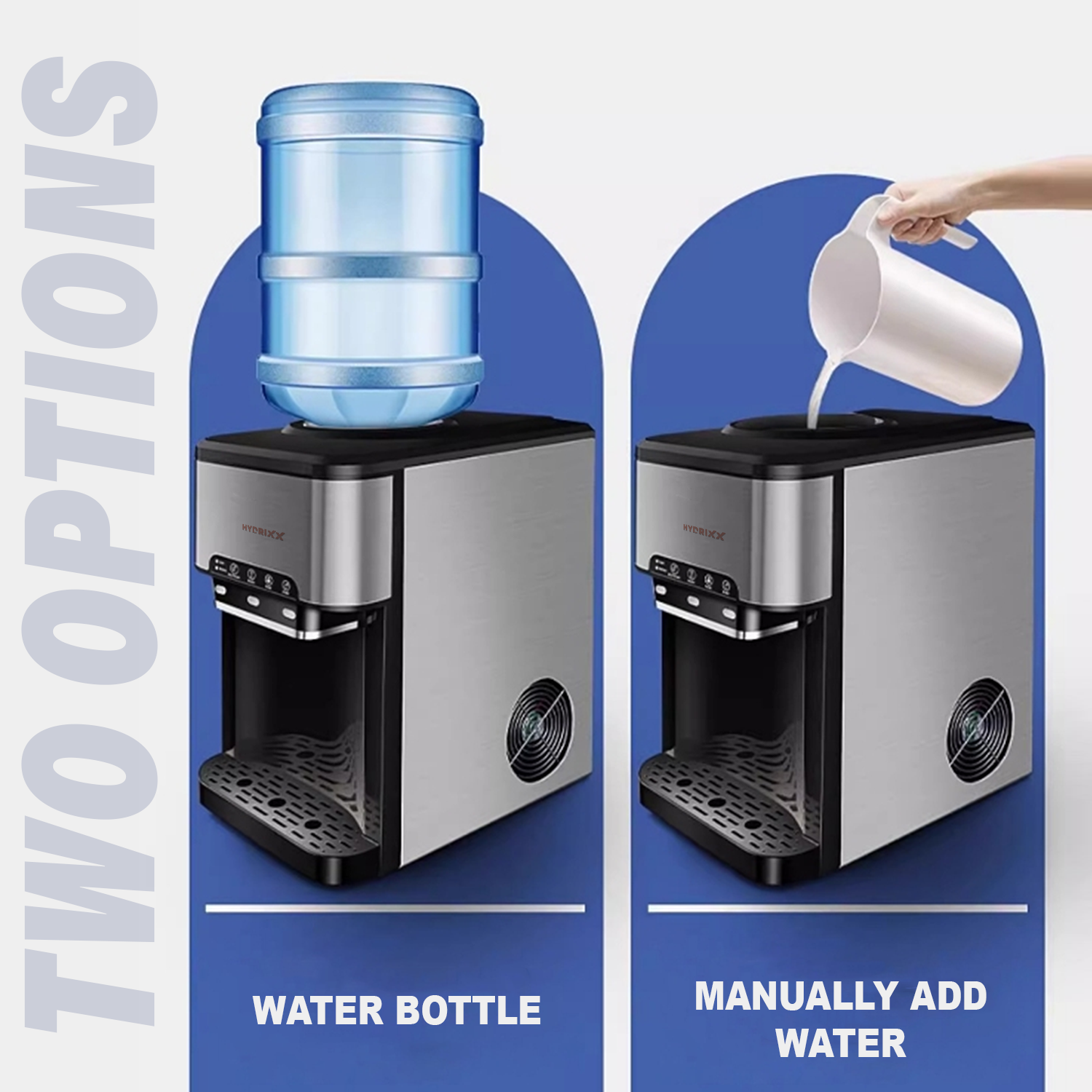 HYDRIXX 3 in 1 Ice Maker Countertop Ice Making Machine 20KG with Hot ...