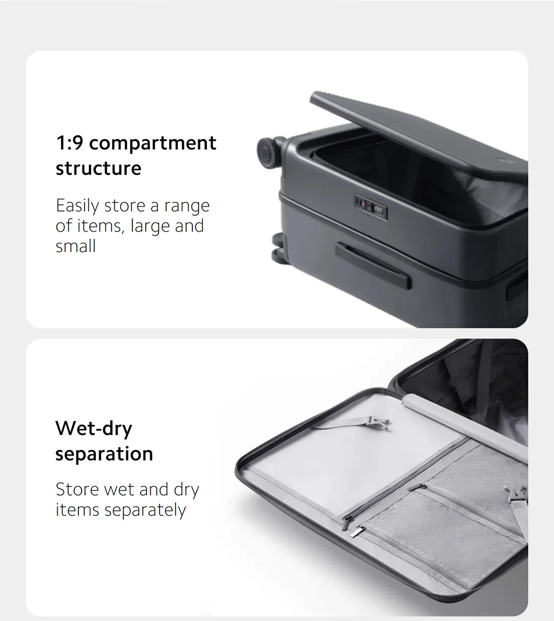 Xiaomi Front Opening Luggage | 1:9 Compartment Structure | Durable ...