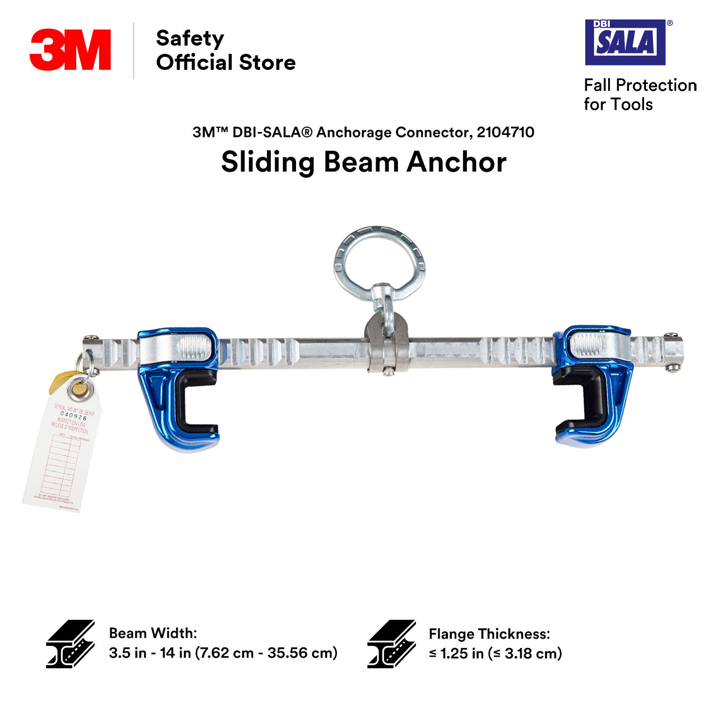 3M™ DBI-SALA® Sliding Beam Anchor 2104710/ Anchorage Connector/ Use ...