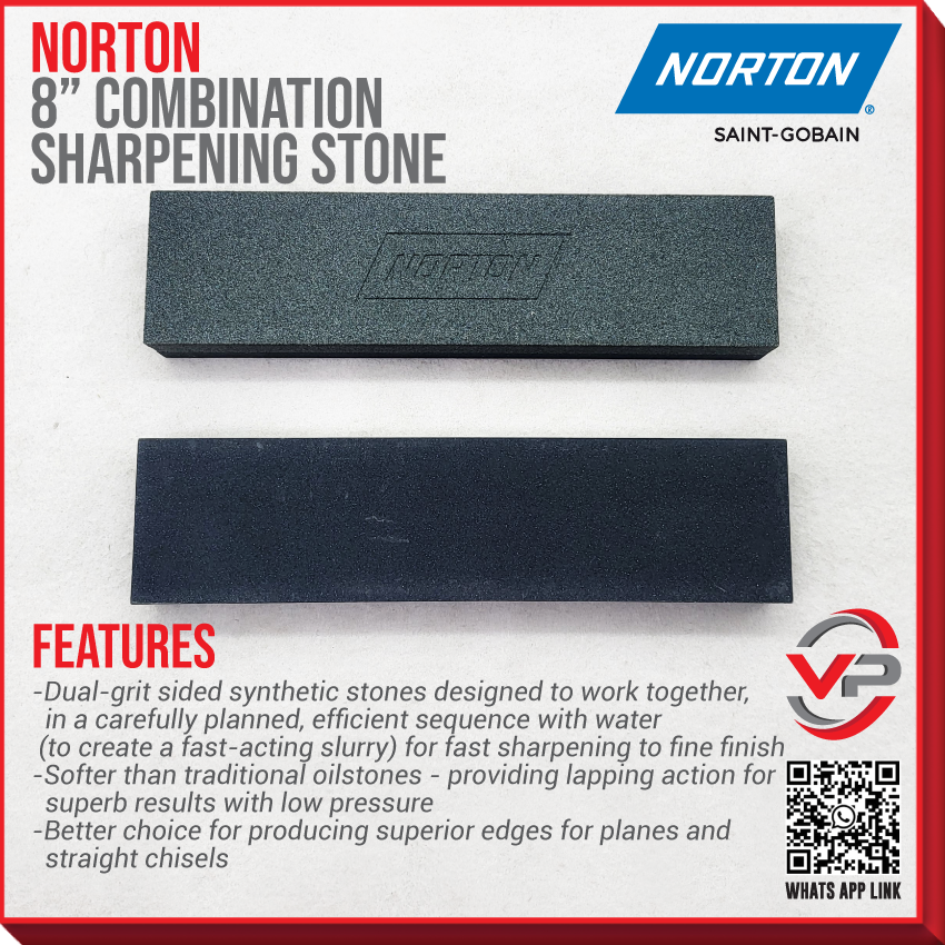 NORTON COMBINATION SHARPENING STONE 8 INCH 1X2X8 BATU ASAH PISAU PARANG ...