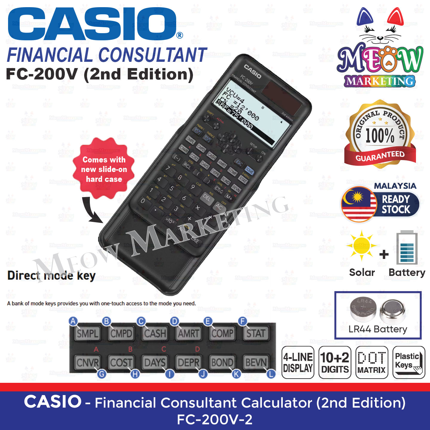 Casio Financial Calculator - FC-100V-2 / FC-200V-2 (Second Edition) (ORIGINAL) | Shopee Malaysia