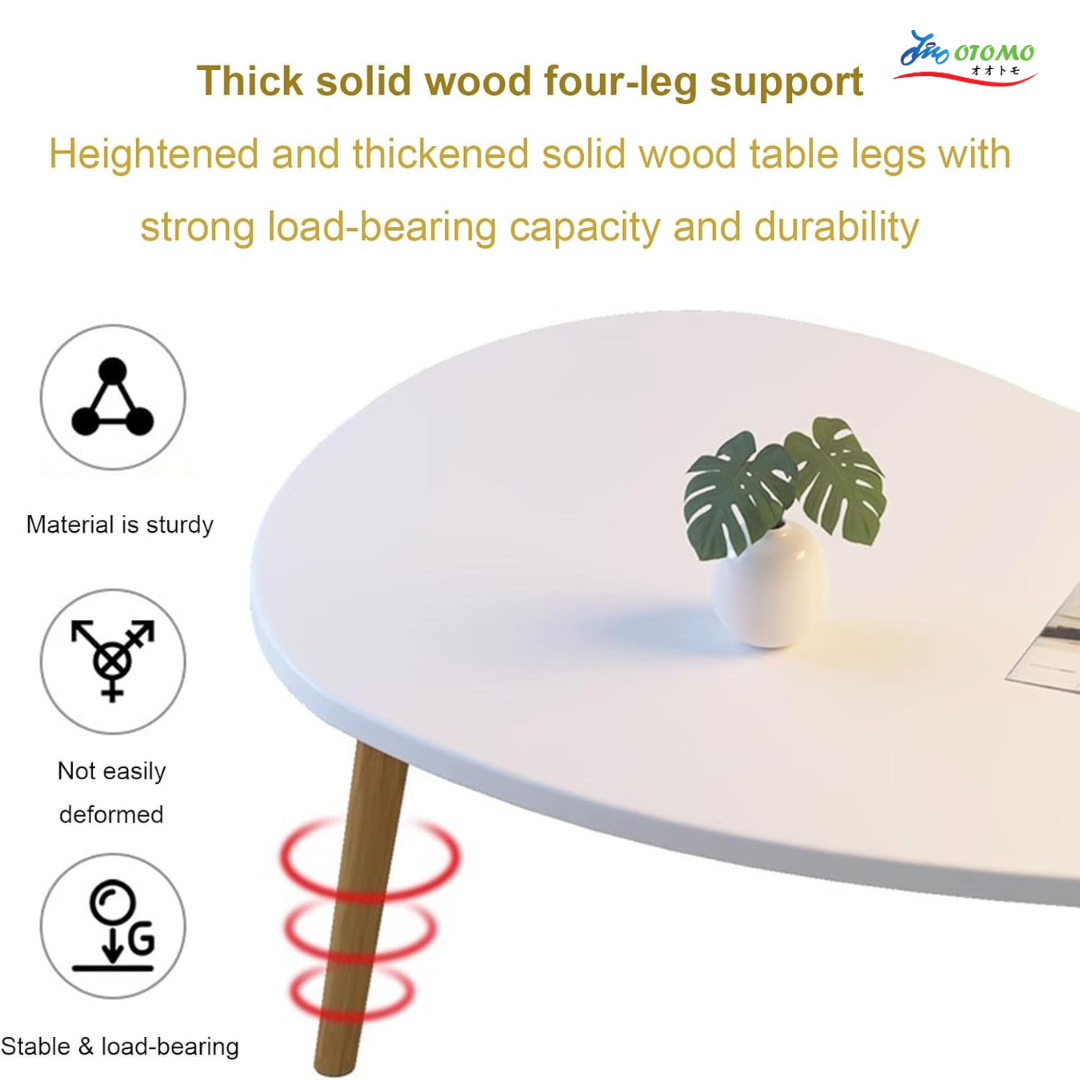 2 Layer Coffee Table Living Room Sofa Side Table Oval Table Meja Kopi ...