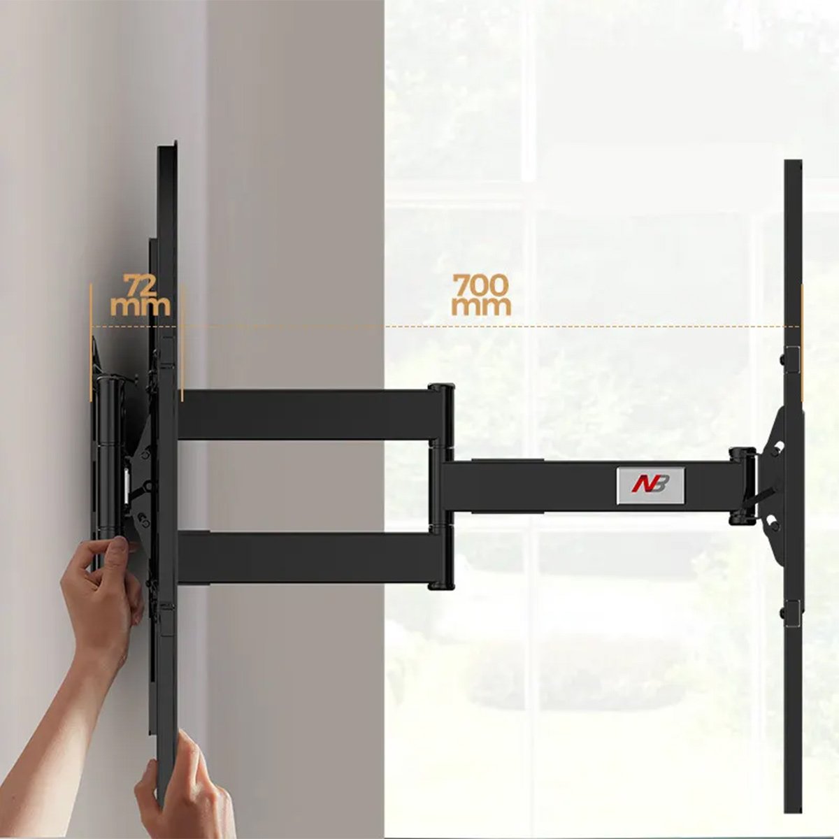 NB North Bayou NBSP5 50 to 90 Inch Full Motion Heavy Duty TV Wall Mount ...