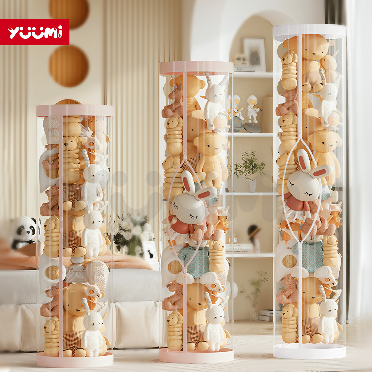 Yuumi Plush Toy Doll Storage Bucket Transparent Cylindrical Storage Box ...