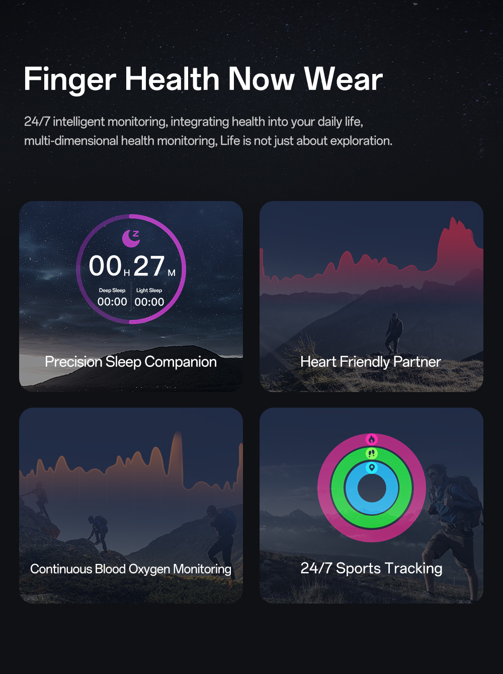 【New】Aolon GEN3 Smart Ring Sleep Heart Rate Health Sports Monitor ...