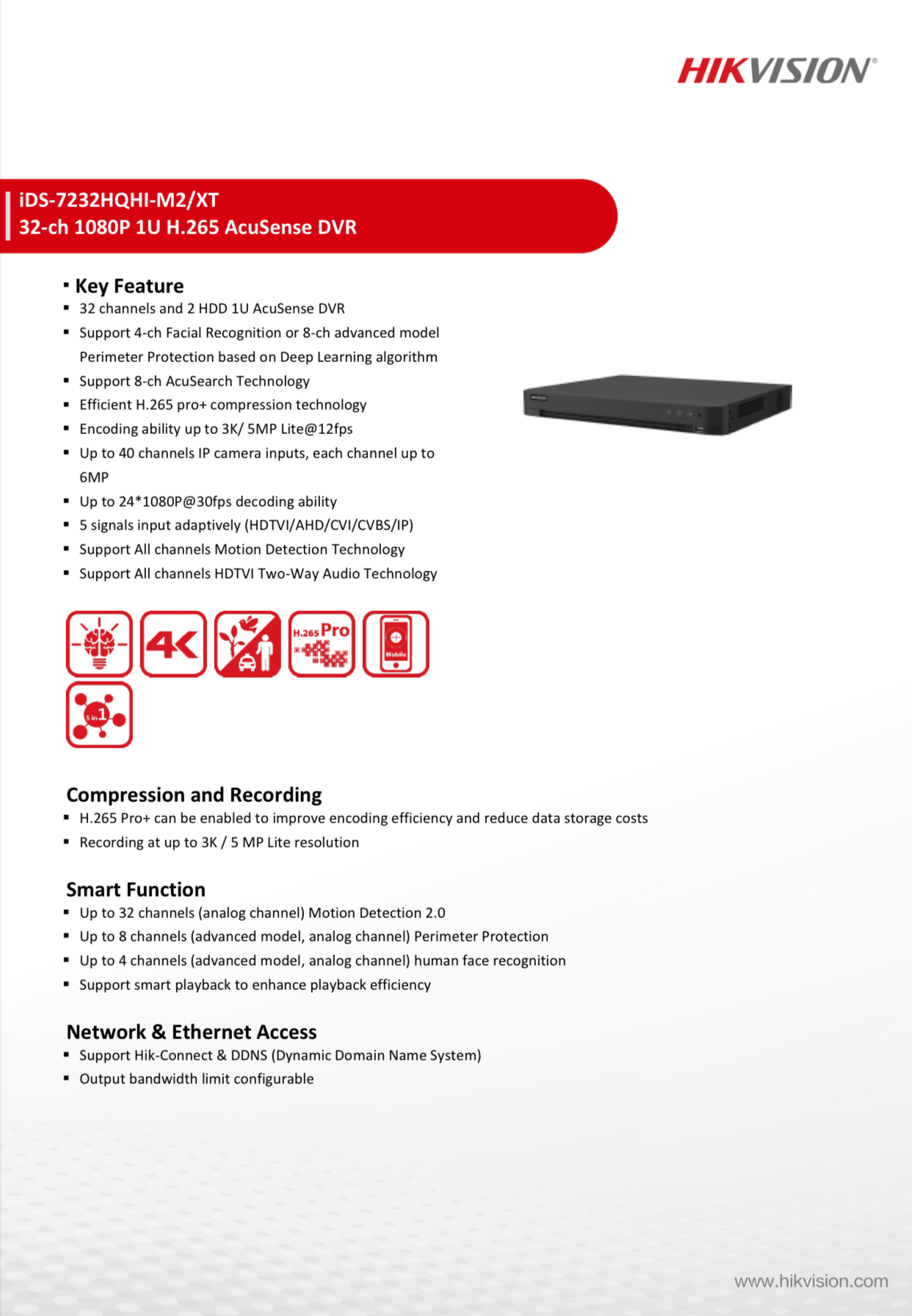 NEW MODEL HIK HIKVISION 32 CHANNEL 5.0MP 1920P CCTV DVR iDS-7232HQHI-M2 ...