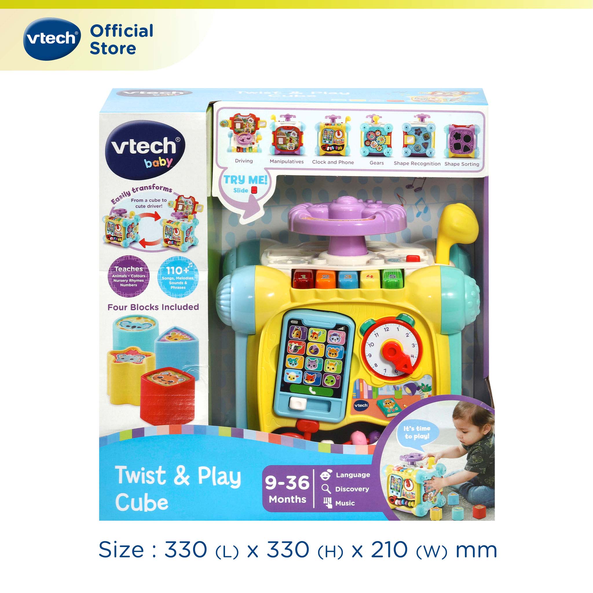 VTech Twist & Play Cube Activity Cube Early Learning Toys Baby Toys ...