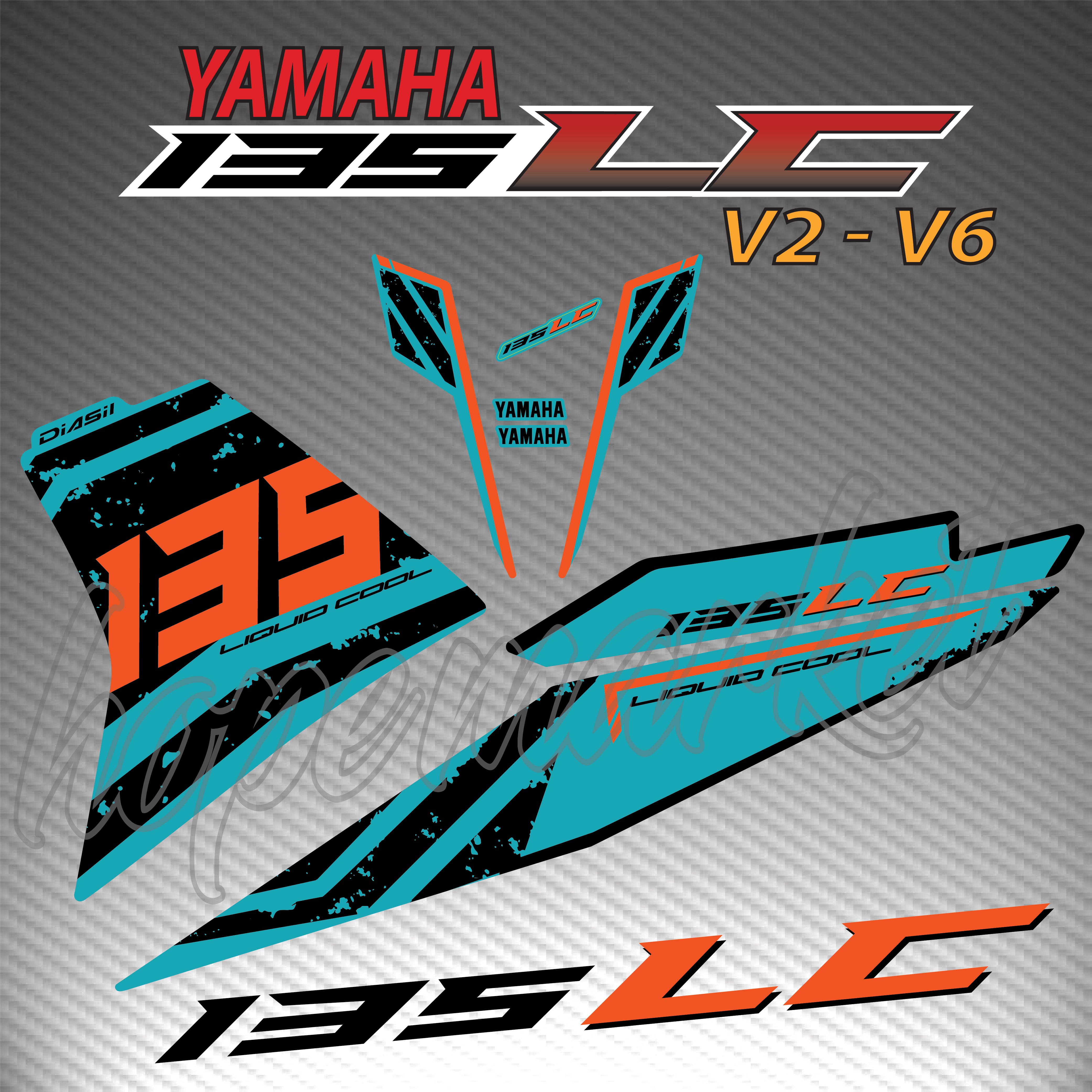 STRIPE MOTOR YAMAHA LC135 V2 V3 V4 V5 V6 V7 DESIGN 2024 NEW CUSTOM BODY ...