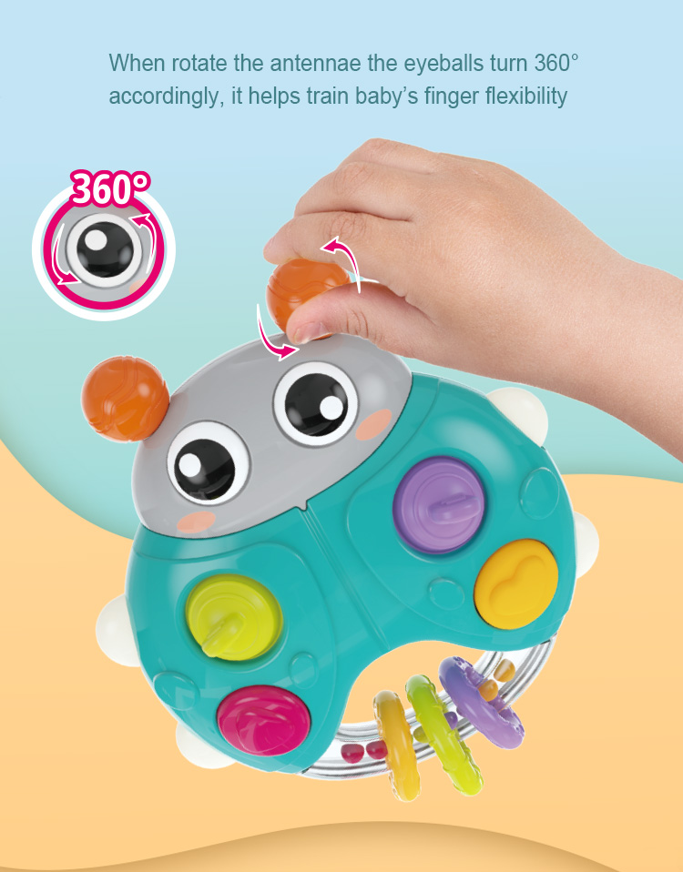 Goodway Musical Ladybug Sensory Rattles Light Up Music Montessori ...