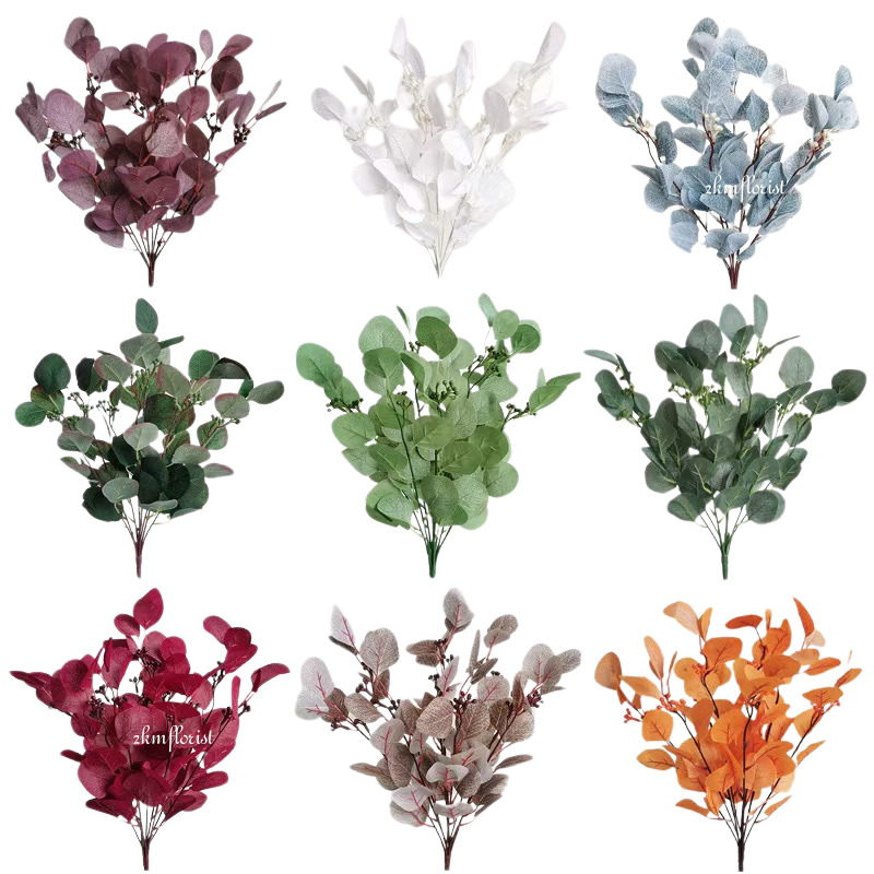 (7HEADS) MONEY PLANT ARTIFICIAL Silver Dollar Buah Daun Hiasan ...