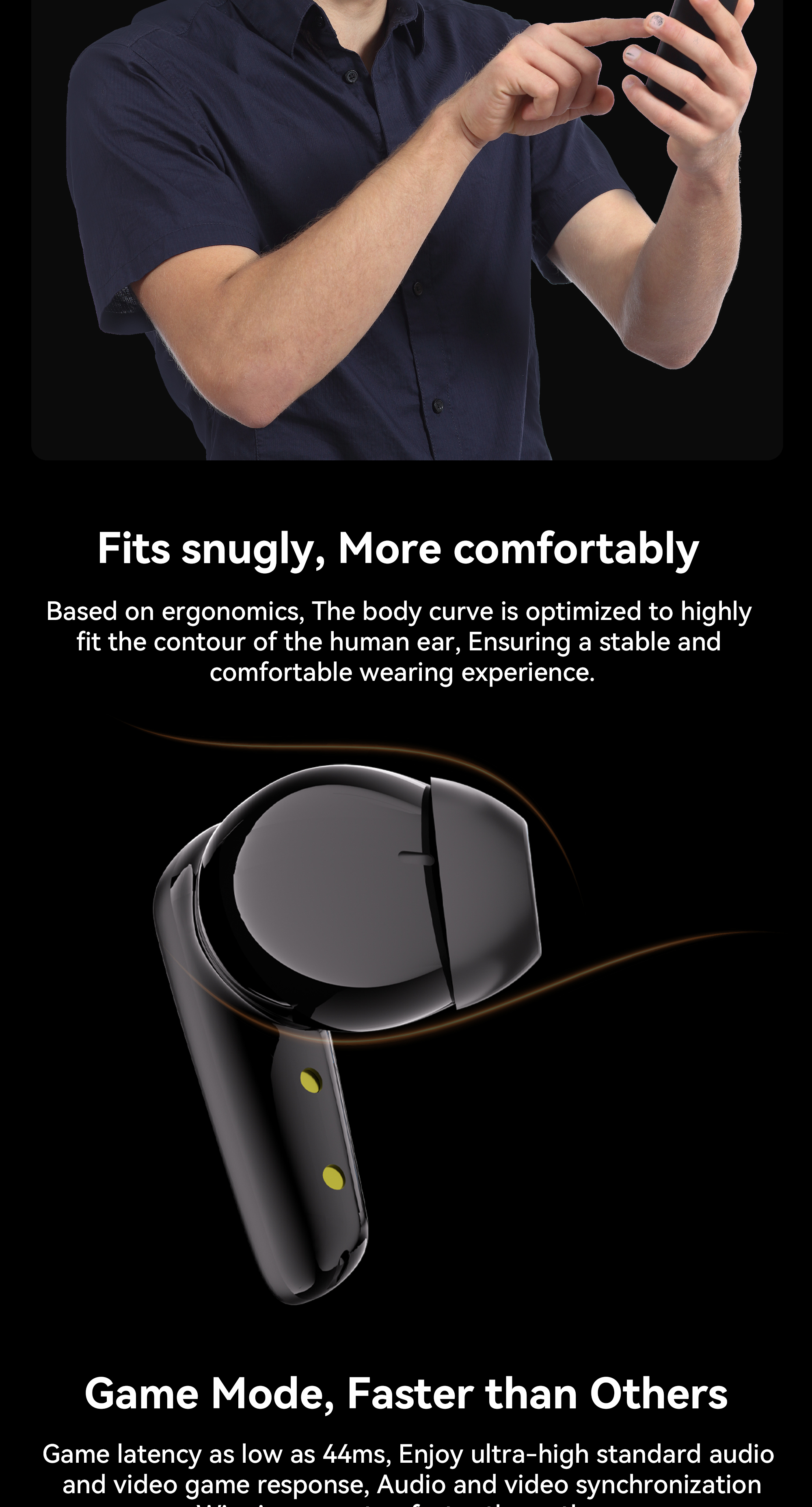 Amgras XNew Buds Gaming earphone bluetooth earbud Low latency 6Mic ENC ...