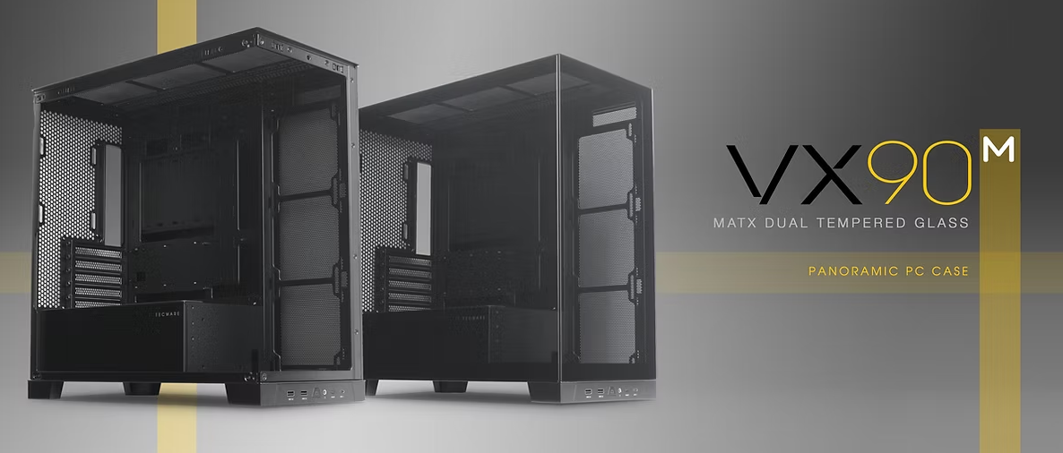 TECWARE VX90M DUAL TG MATX GAMING PC CASING | PANORAMIC CASE | 4 ...