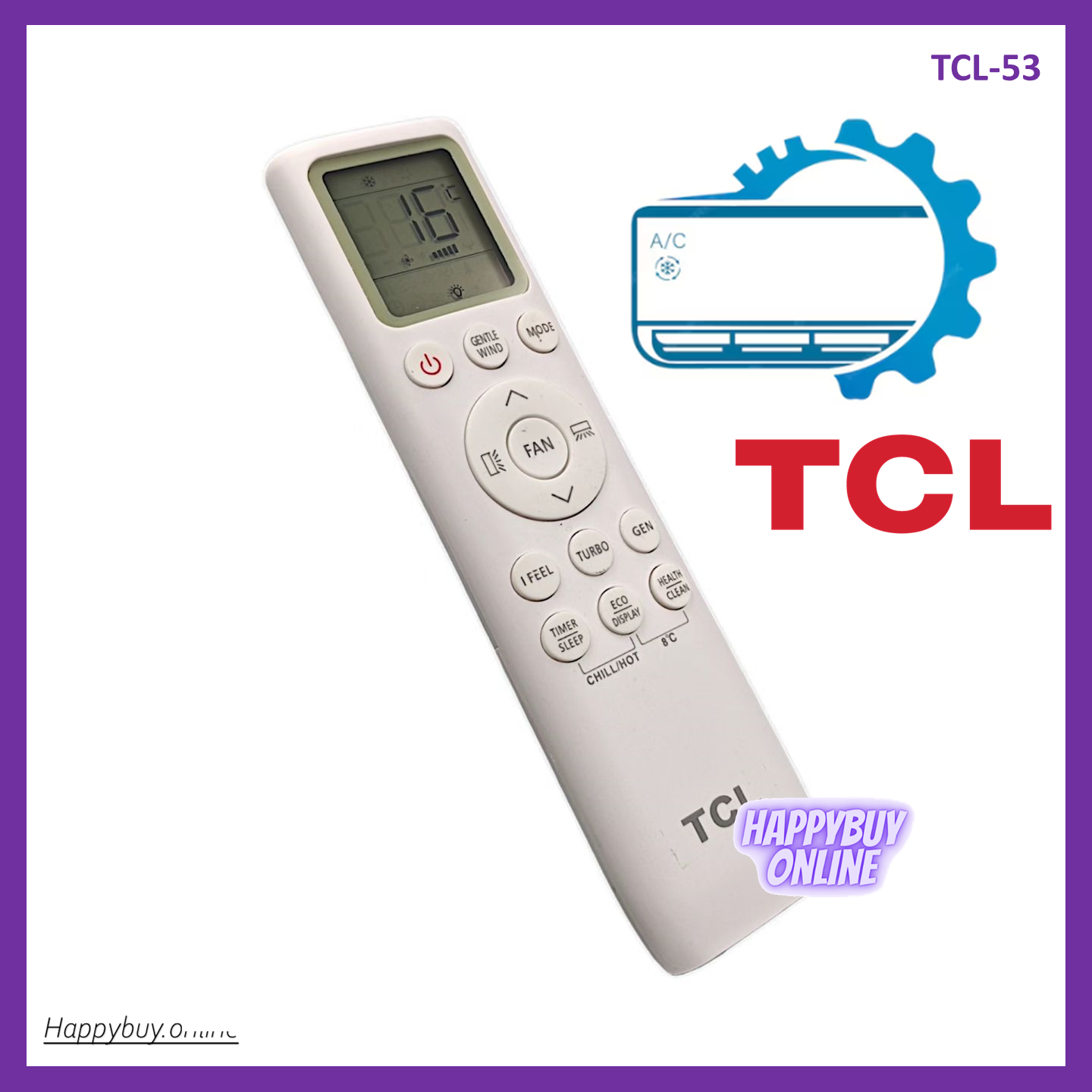 TCL Original Air Conditioner Remote Control TCL-53 TCL Replacement ...