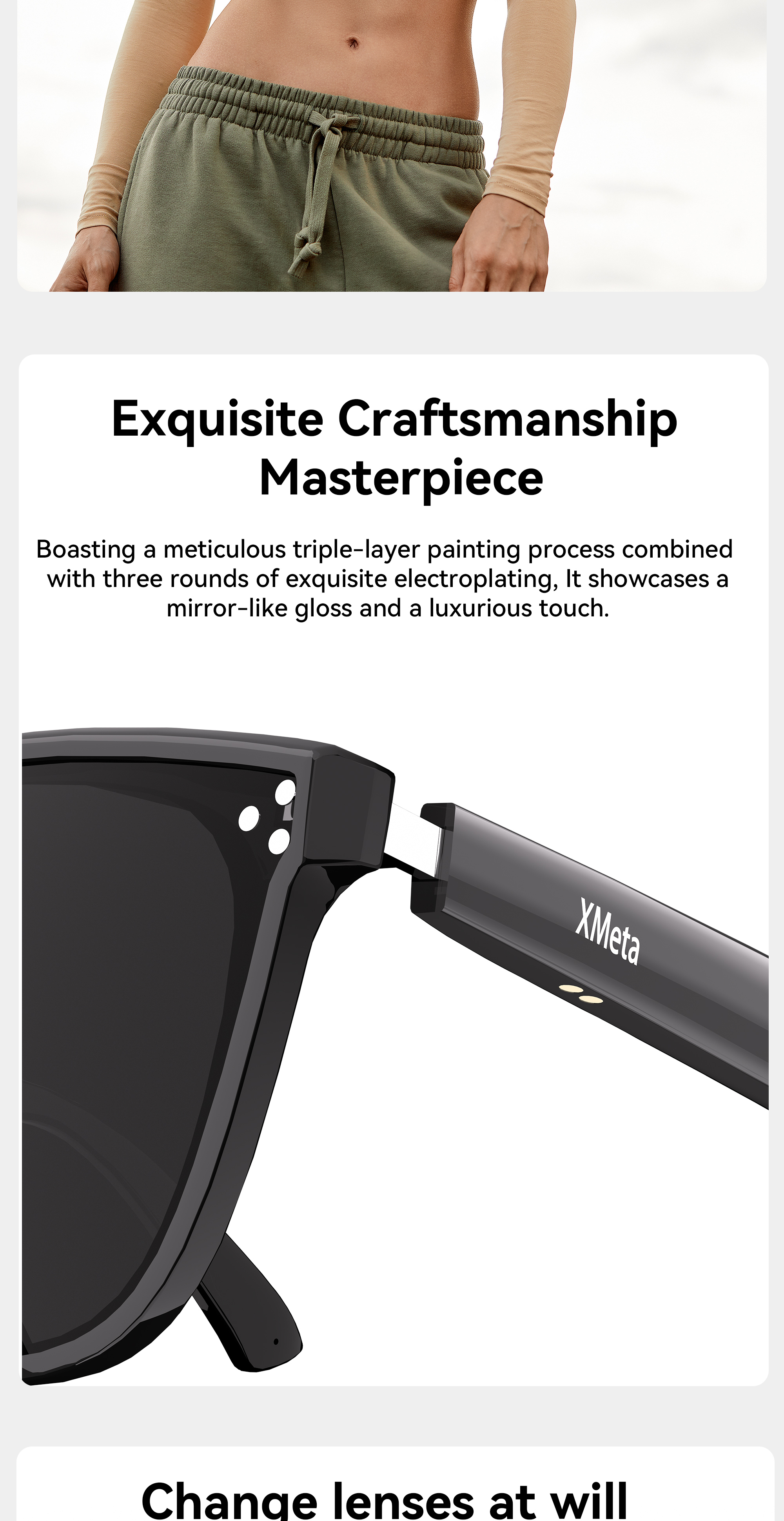 Amgras XMeta Smart Glasses Audio Open earphone bluetooth Calling Music ...