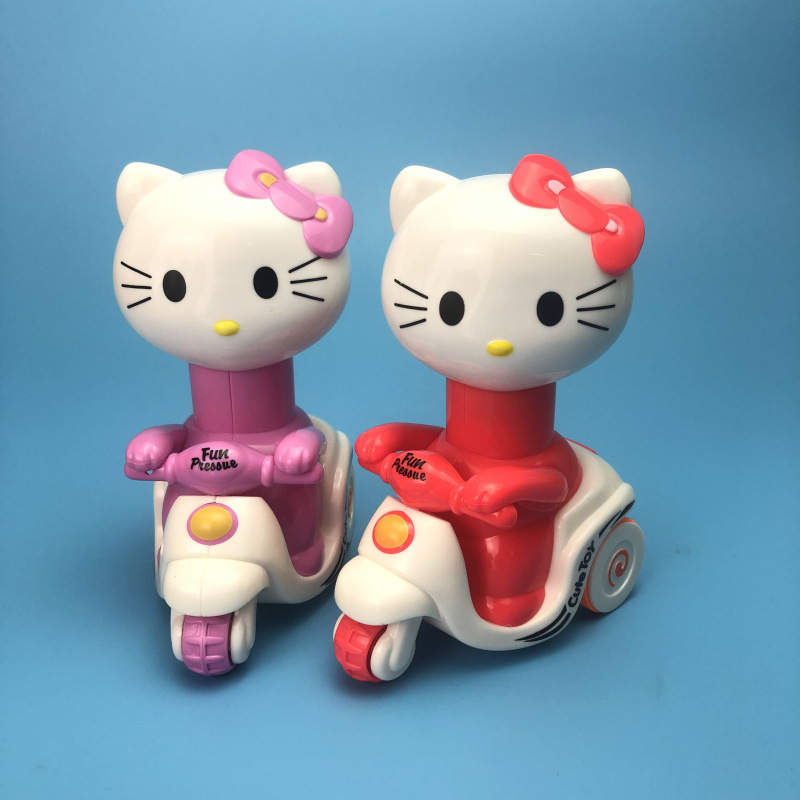 Doraemon Duck Kitty Cartoon Press Motorcycle inertia Children's Pull ...