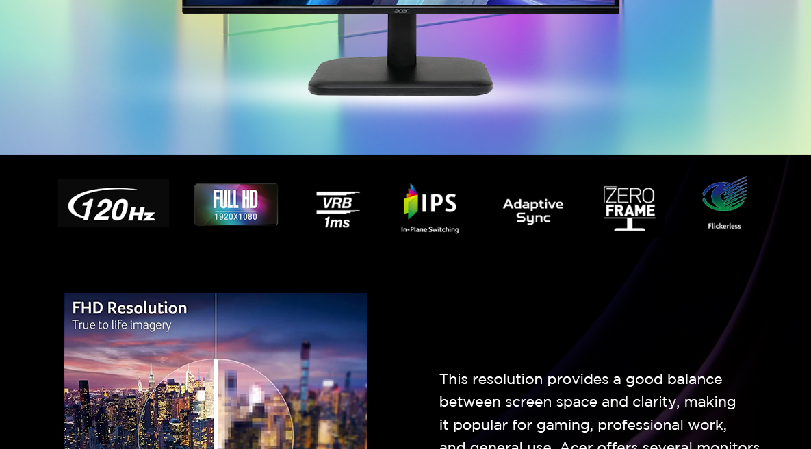 ACER EK271G / EK271 P6 (27") EK241Y G / EK241Y P6 (24") FHD Monitor | IPS | 144Hz | Adaptive ...