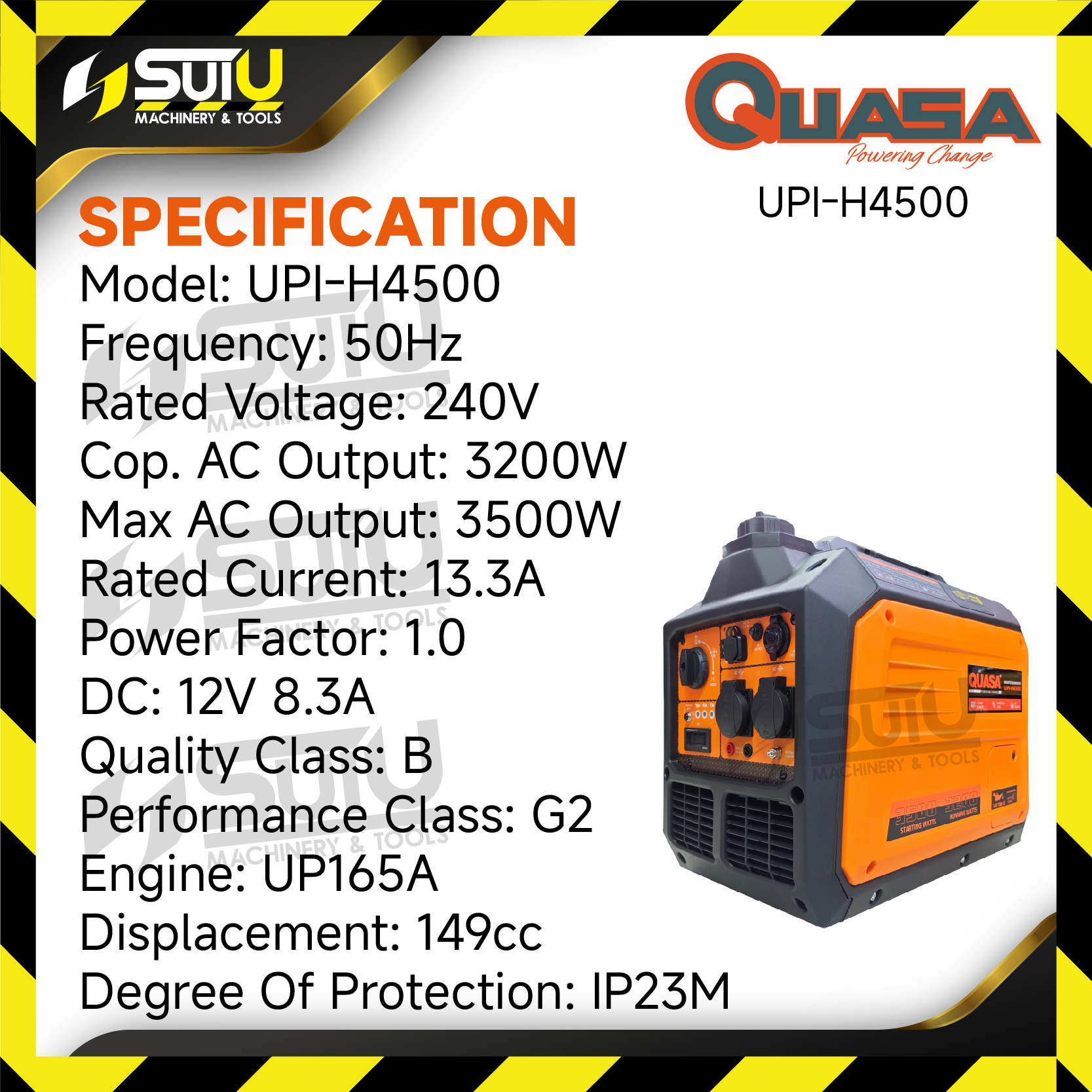 QUASA UPI-H4500 149CC Gasoline Inverter Generator / Penjana 3500W | Shopee Malaysia