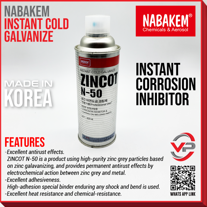 NABAKEM ZINCOT N-50 INSTANT COLD GALVANIZE SPRAY 420ML SPRAY ANTI KARAT ...