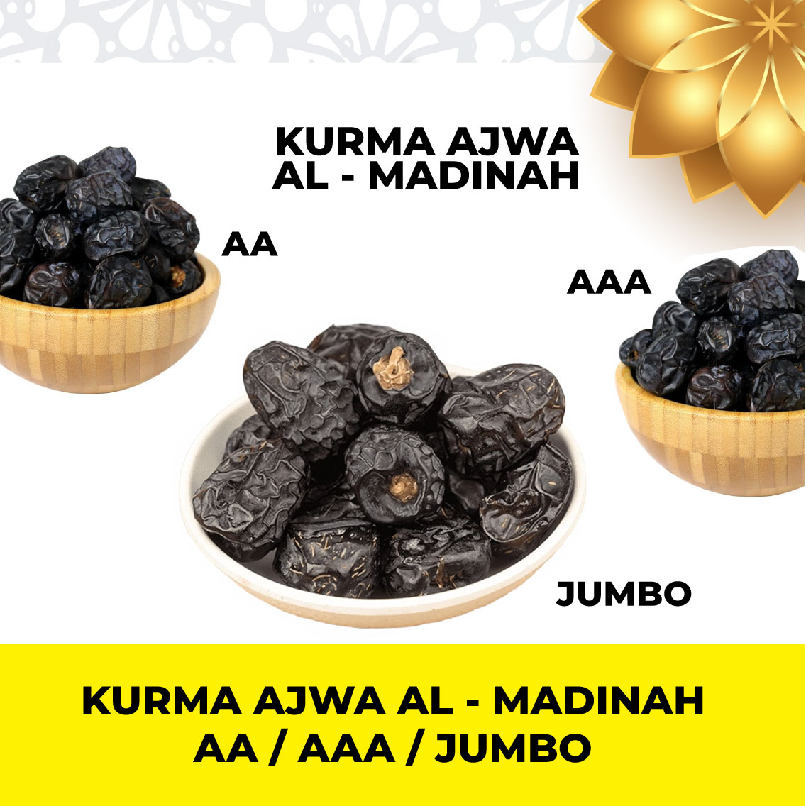 KURMA AJWA AA / AAA /JUMBO AL - MADINAH ORGANIK BERKUALITI 250GRAM / 500GRAM / 1KG | Shopee Malaysia