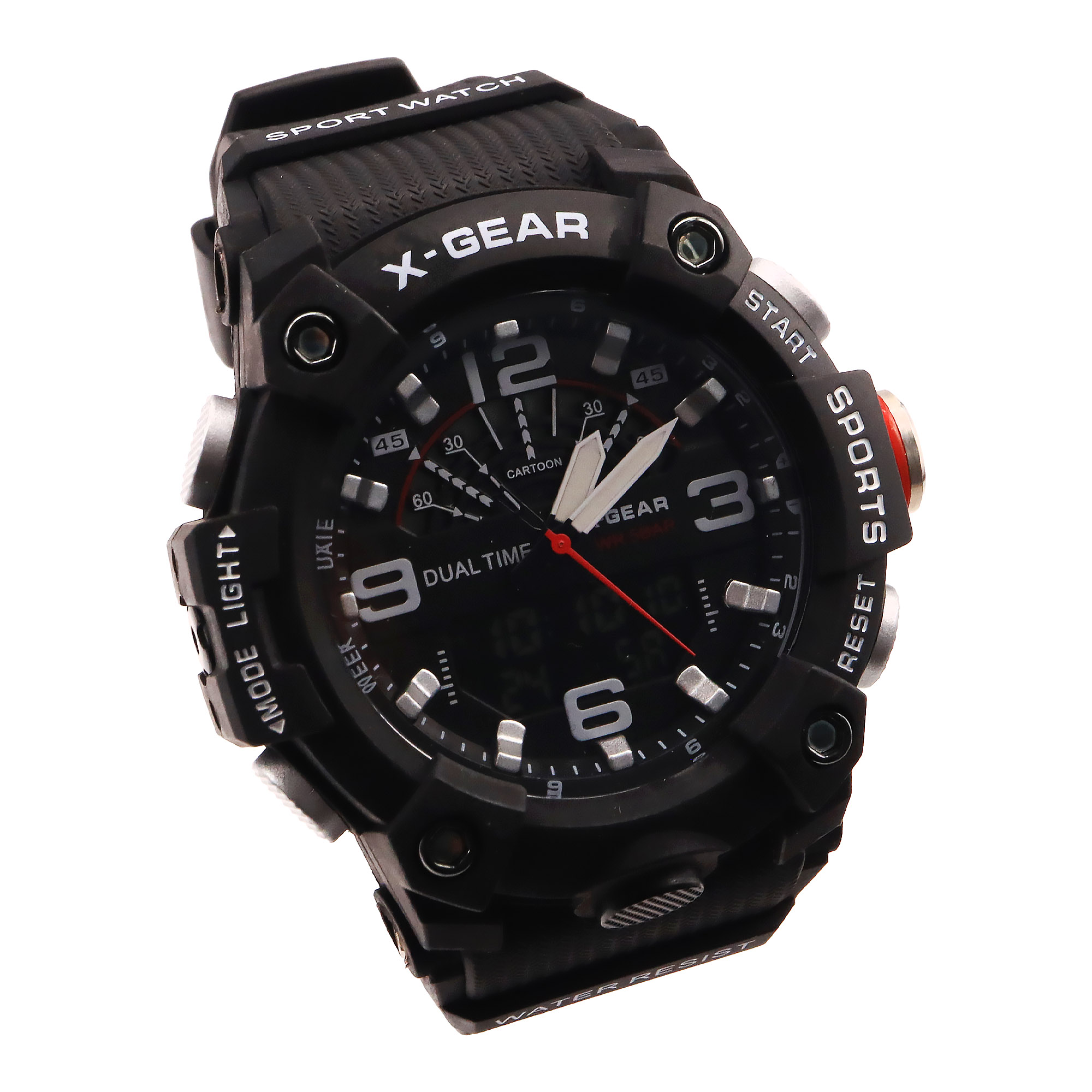 X-GEAR Watch ORIGINAL 30m Waterproof Rubber Strap Dual Time Watch ...