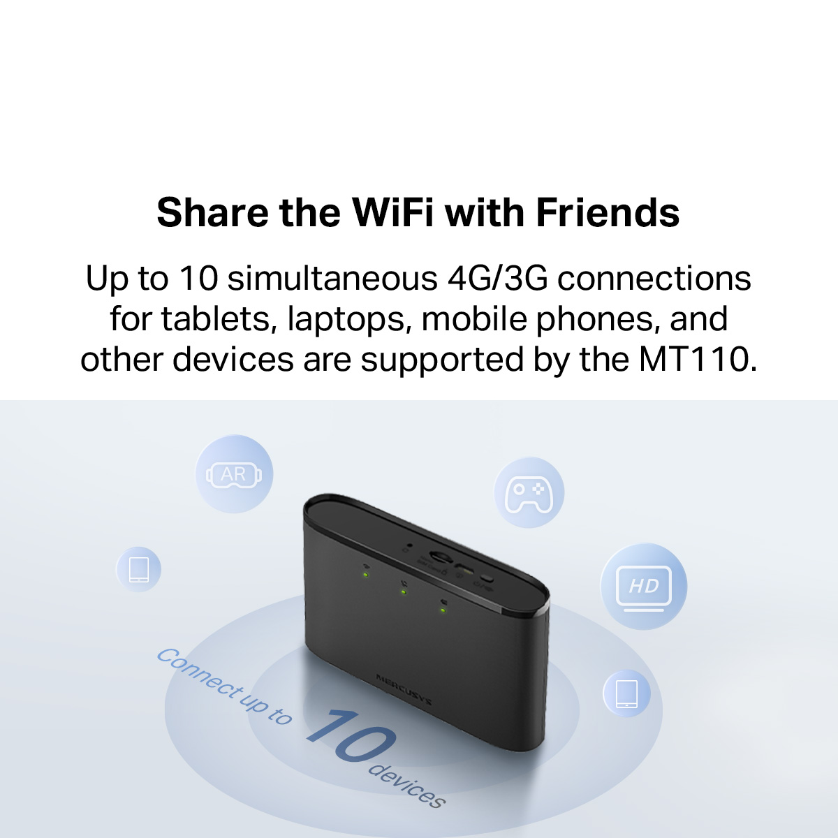 Mercusys 150Mbps Wireless 4G LTE Mobile Wi-Fi SIM Card Plug and Play ...