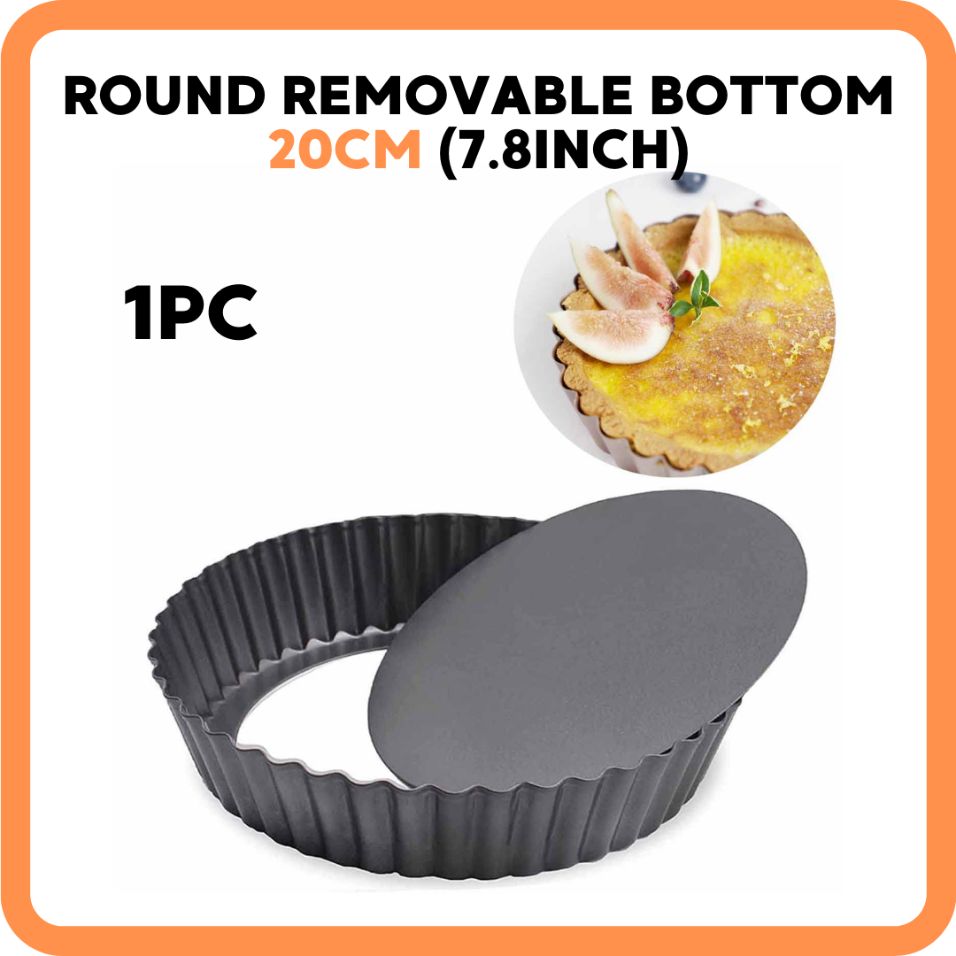 1pc Pie Tart Round Removable Bottom Tray, Egg Tart pan, Pizza Non-Stick ...