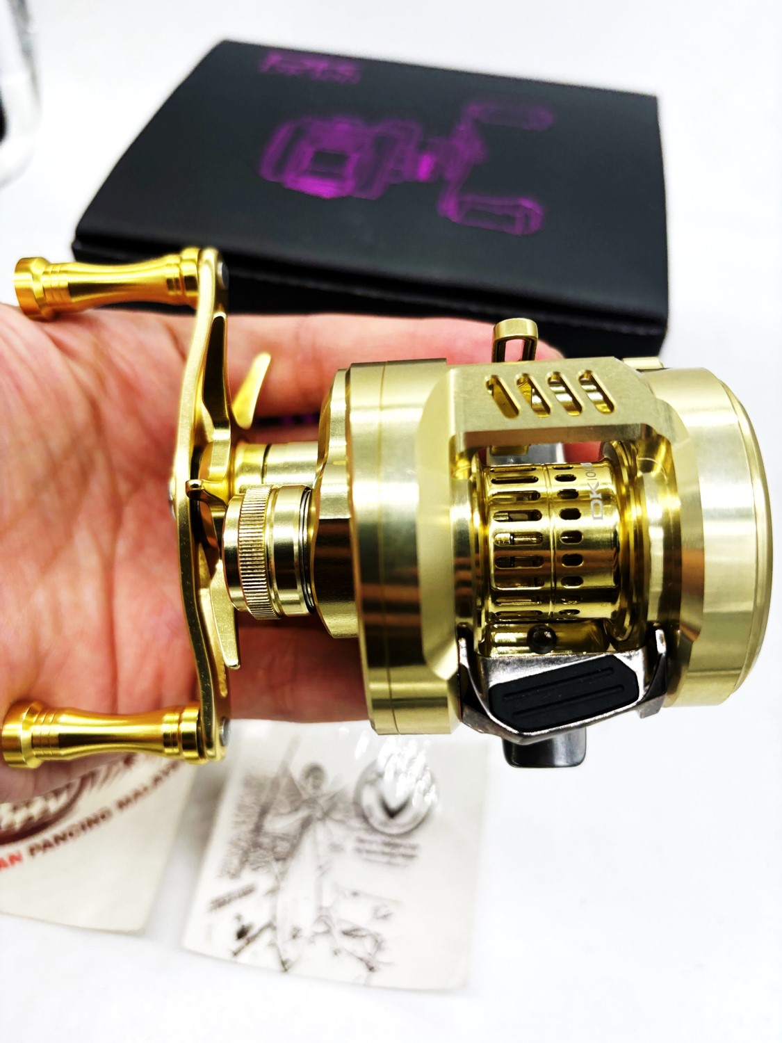 SKYGITZ MALAYSIA DK100 Micro Drum CQ BFS CNC METAL BODY Fishing CASTING Reel, GOLD SPECIAL ...
