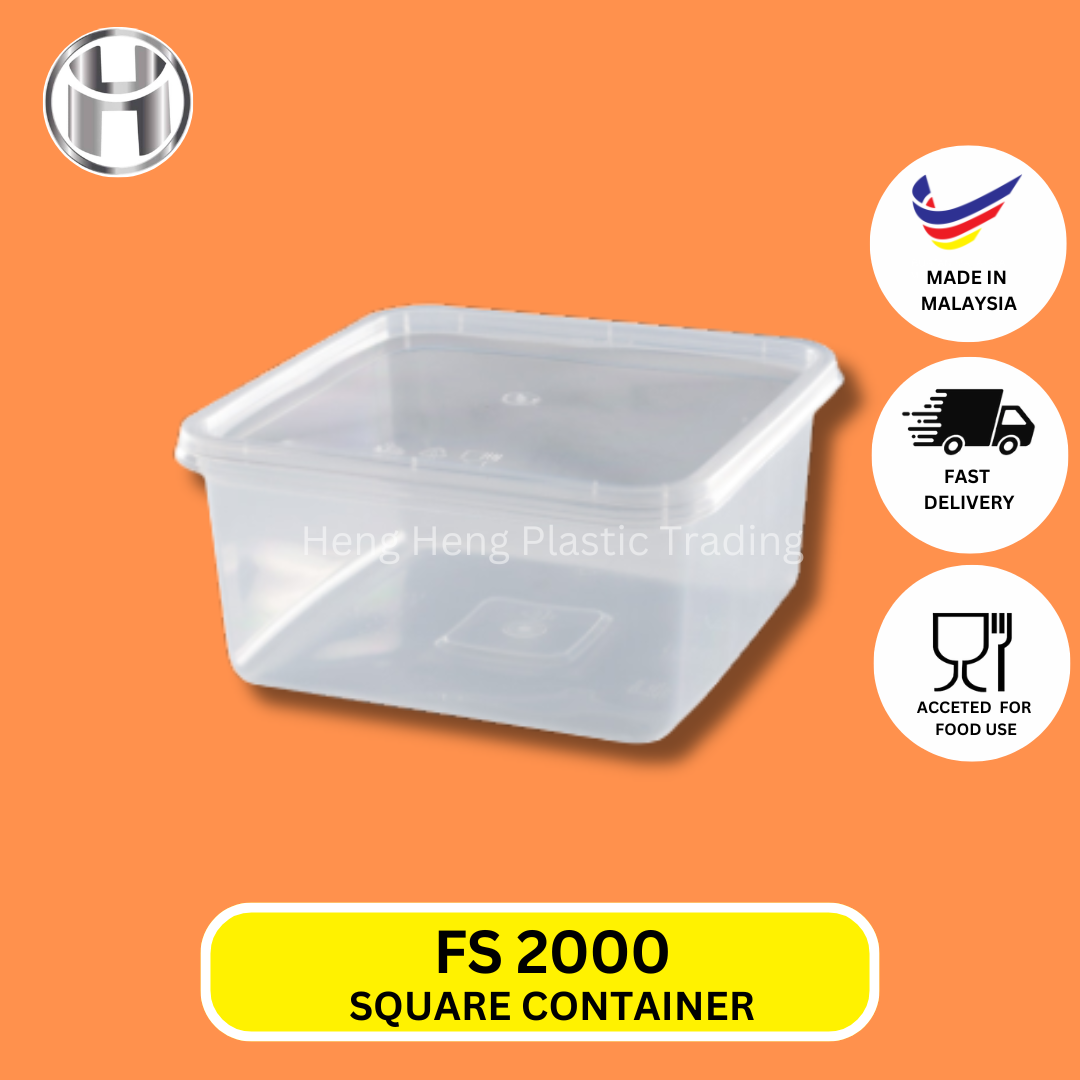 FS 2000 SQ5 CLEAR FOOD CONTAINER 30 pcs PP Disposable Food Container ...