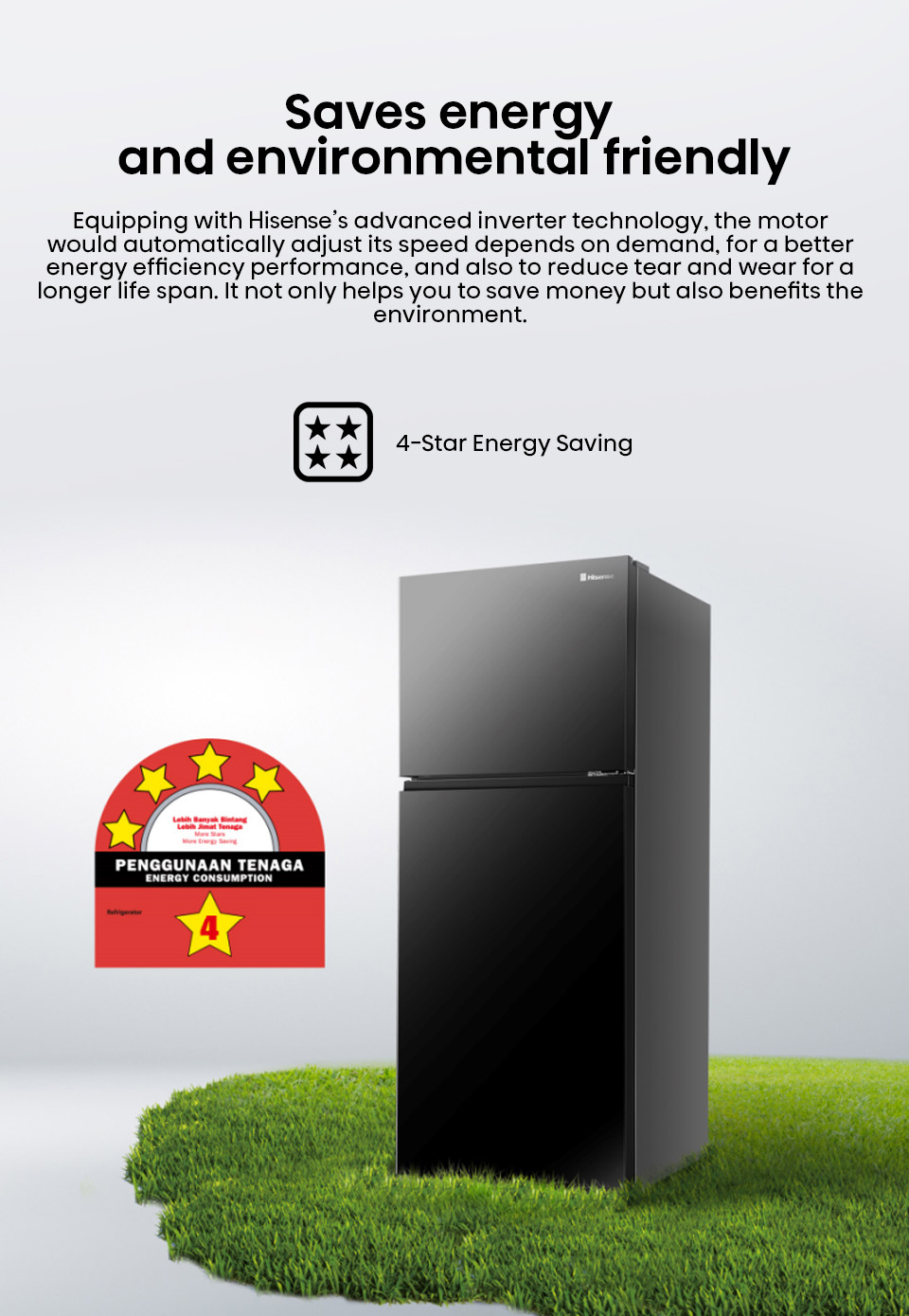 [NEW] Hisense 500L 2 Door Inverter Refrigerator Black 4 Star Energy ...