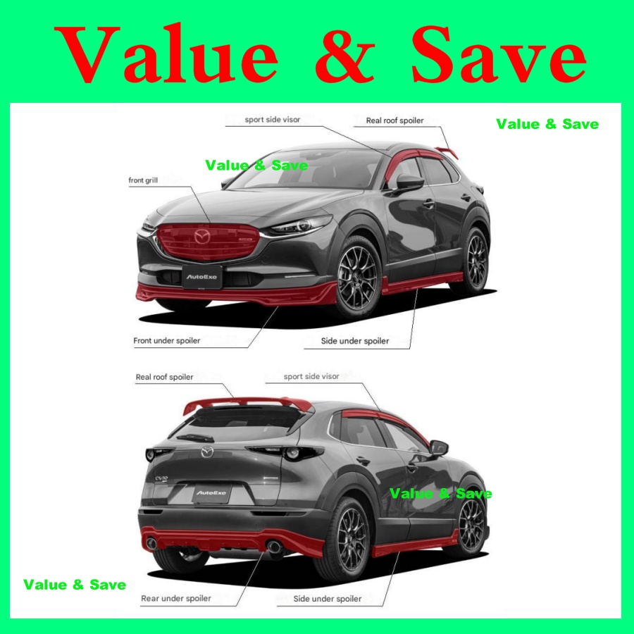 Mazda CX30 AutoExe Design ABS Matte Black Body Kit Car Front Bumper Lip ...