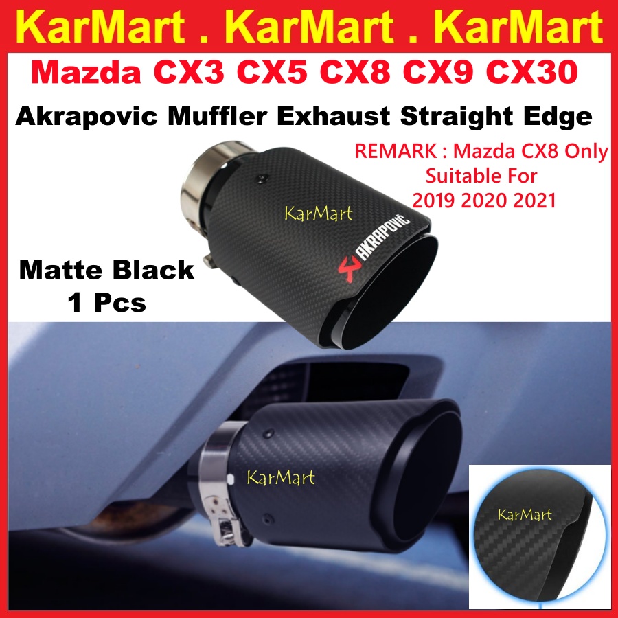 Akrapovic Mazda CX30 CX5 CX8 CX9 CX3 Muffler Exhaust Straight Edge Black Tip Stainless Steel CX ...