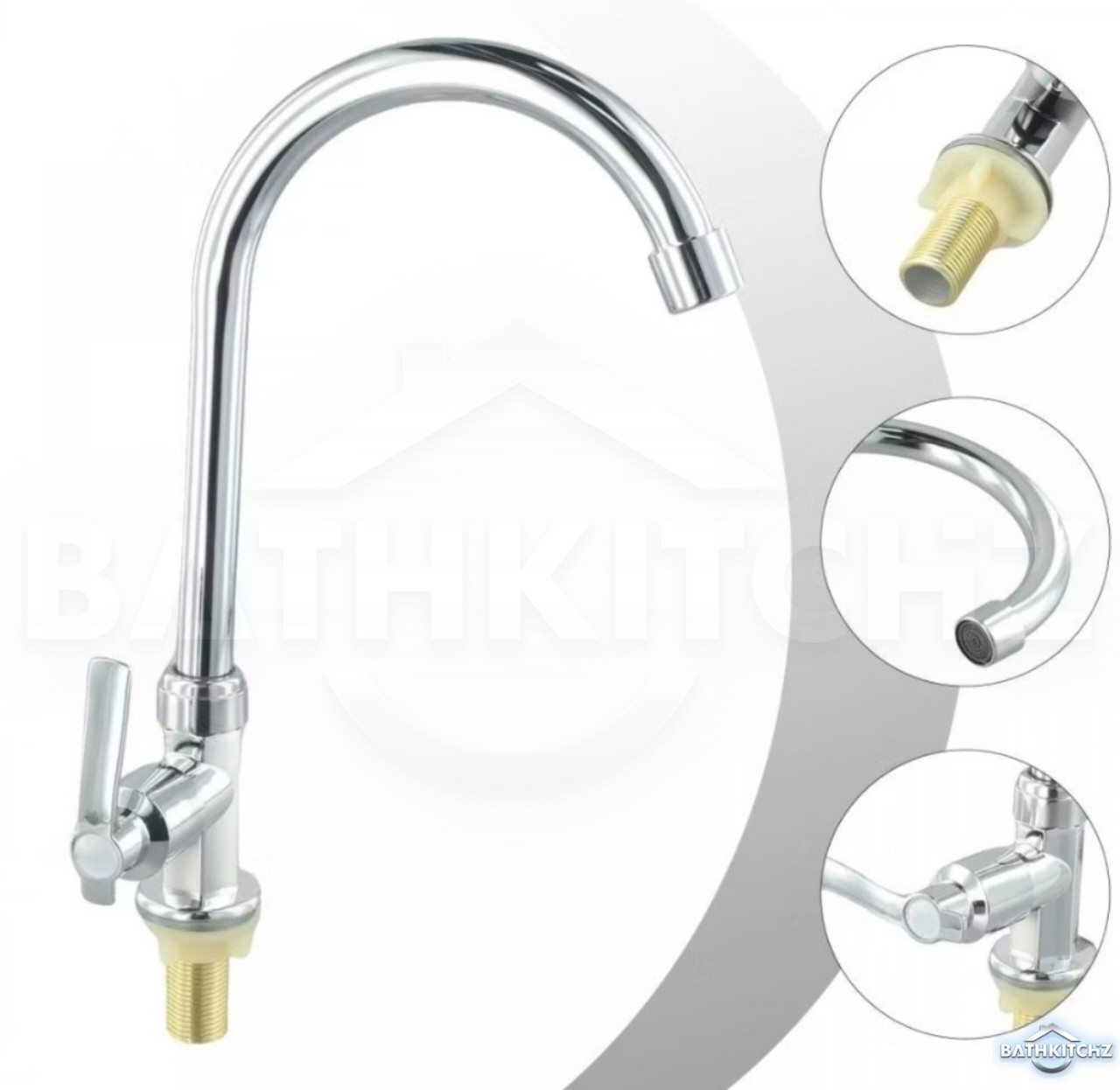 DOE Solid Brass Kitchen Sink Tap Wall Faucet Pillar Mounted Sink Tap ...