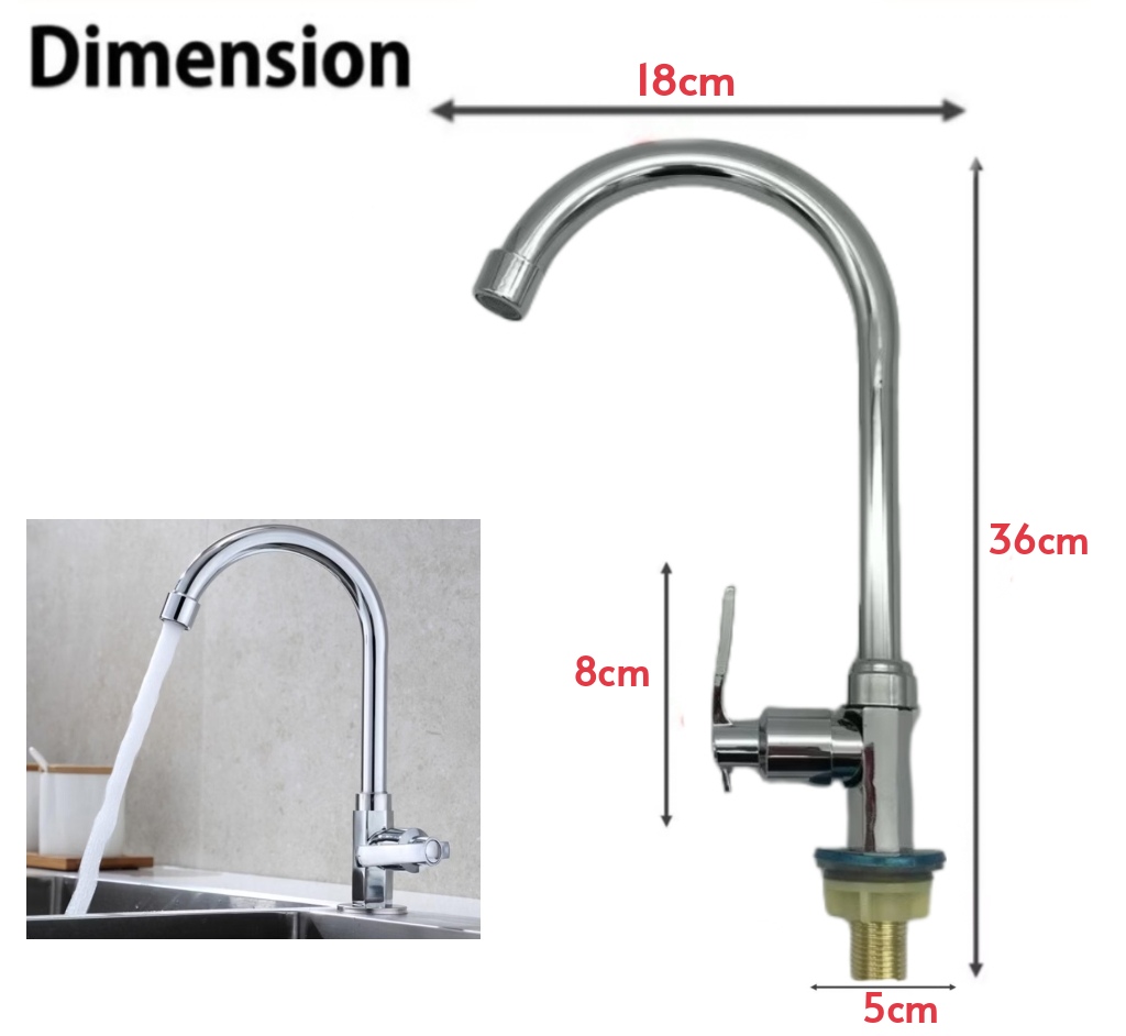 DOE Solid Brass Kitchen Sink Tap Wall Faucet Pillar Mounted Sink Tap ...