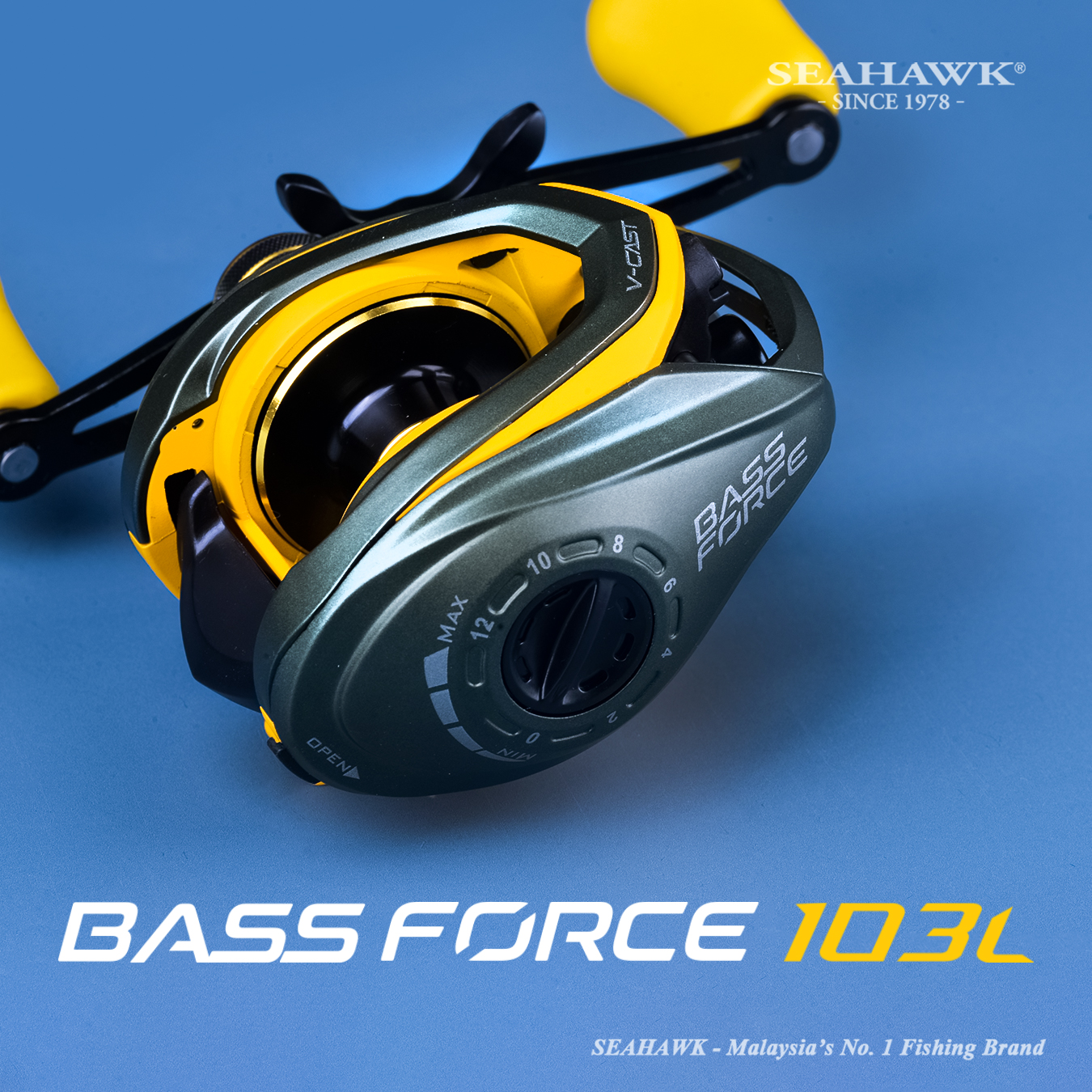 Seahawk Bass Force 103HSL Drag Clicker V-Cast Long Smooth Comfort ...