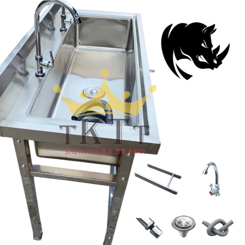 TKTT Commercial Long Multipurpose Sink Kitchen Sink Single Long Sink ...