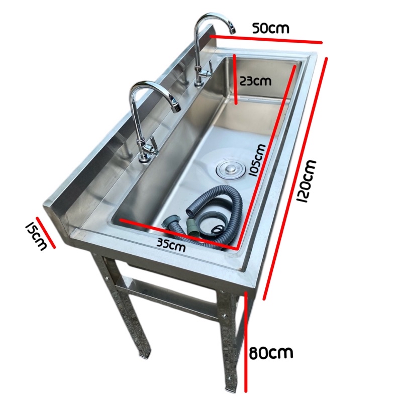 TKTT Commercial Long Multipurpose Sink Kitchen Sink Single Long Sink ...