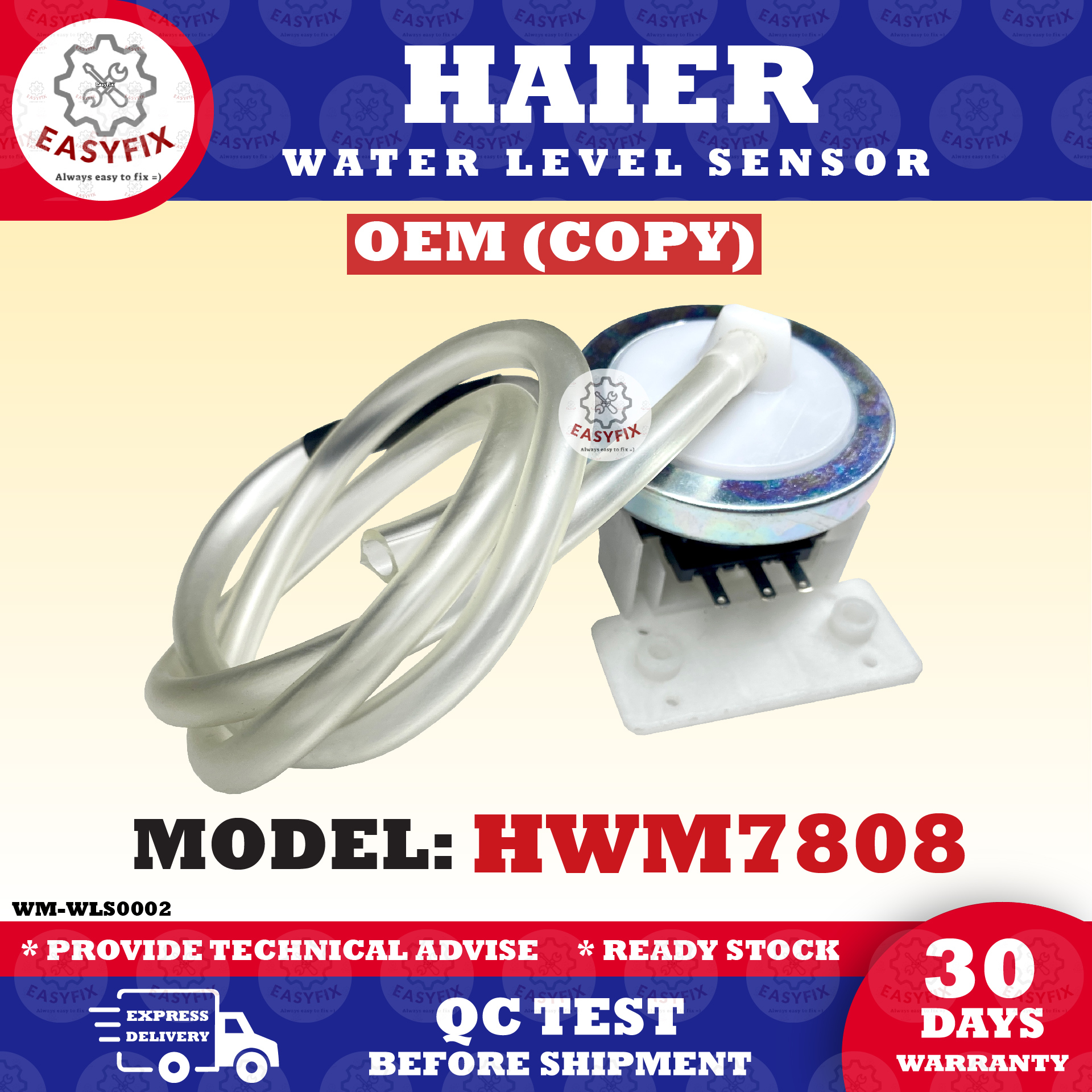 HWM7808 HAIER WASHING MACHINE WATER LEVEL SENSOR (SENSOR LEVEL AIR) HWM ...