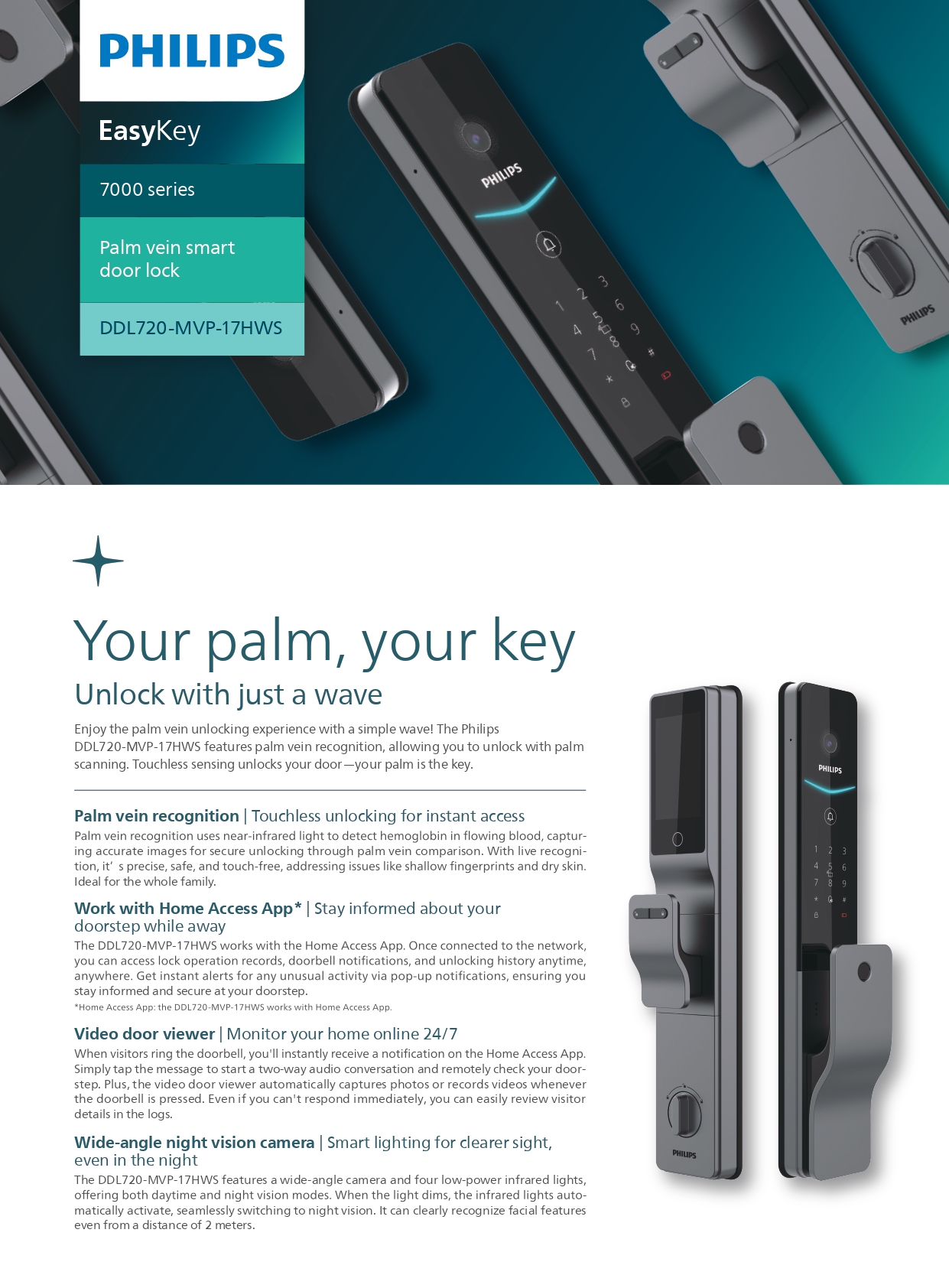 Philips Digital Lock Easy Key 720-MVP, Includes Installation* | Shopee Malaysia