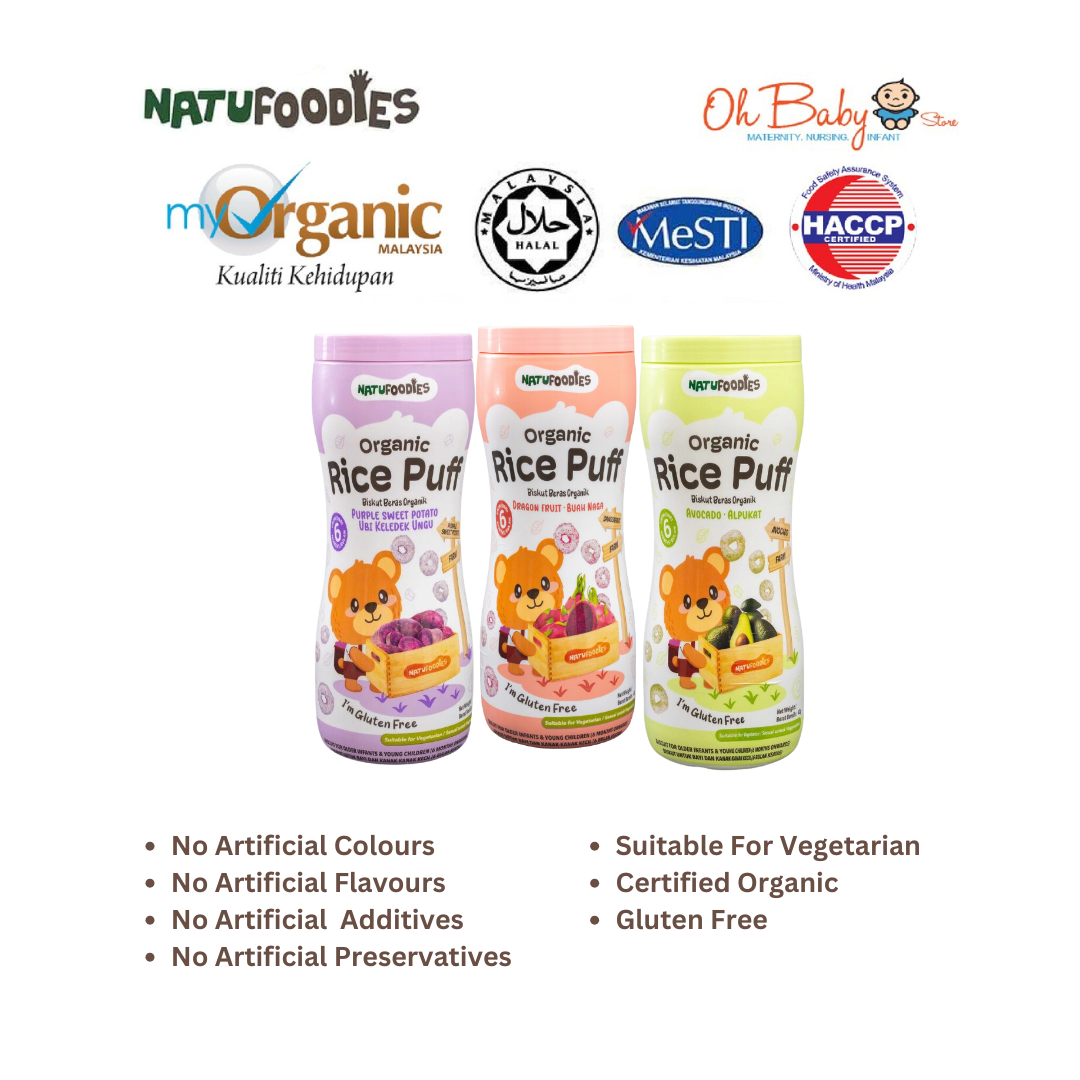Natufoodies Organic Baby Rice Puff 6m+ (42g) | Shopee Malaysia