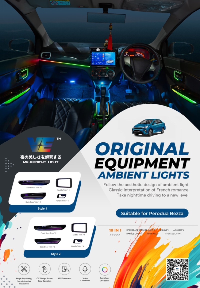 VE perodua bezza 2016-2025 oem car atmosphere ambient light ai voice ...