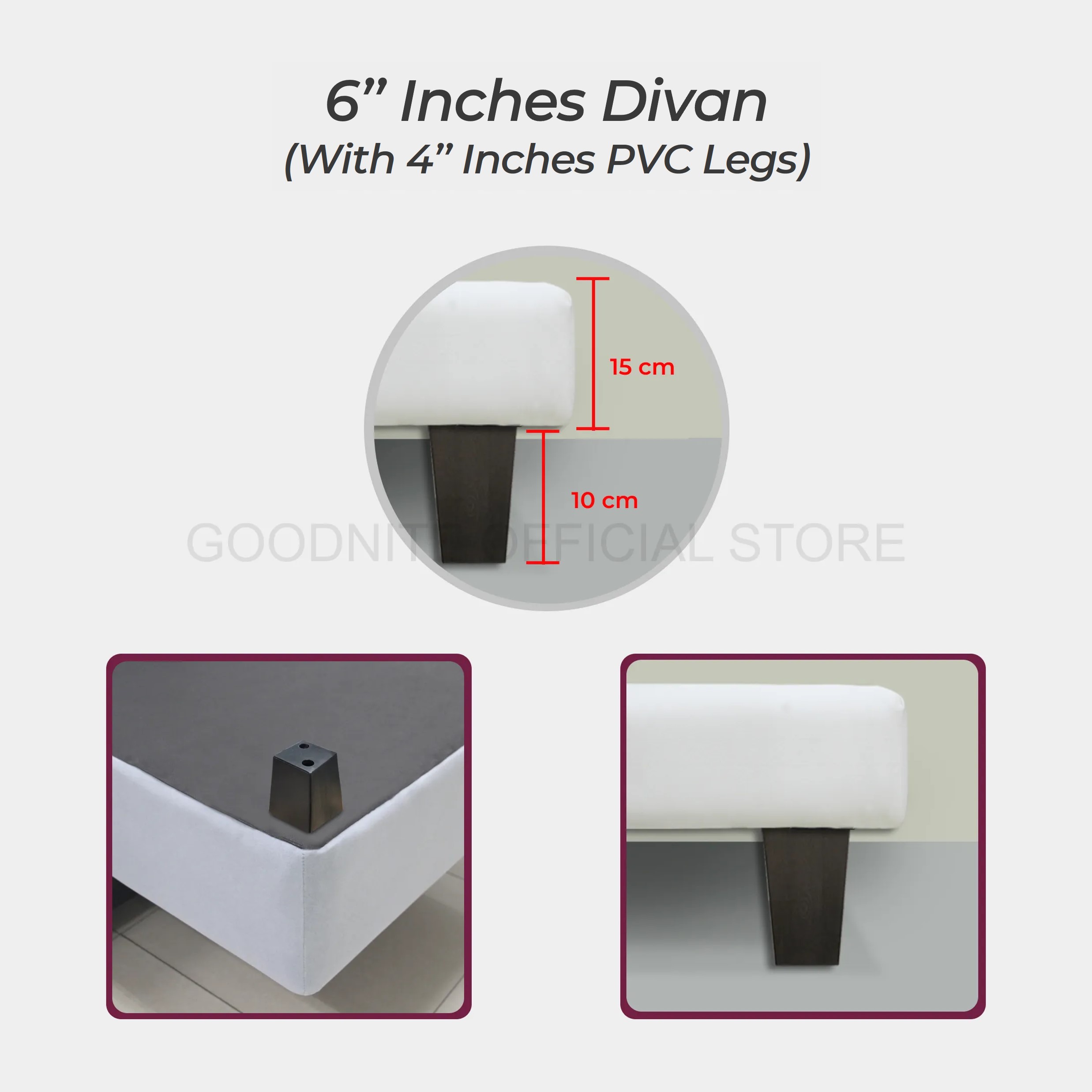 Goodnite 6 inch Divan Only (PVC Leg/ Steel Leg) | Shopee Malaysia
