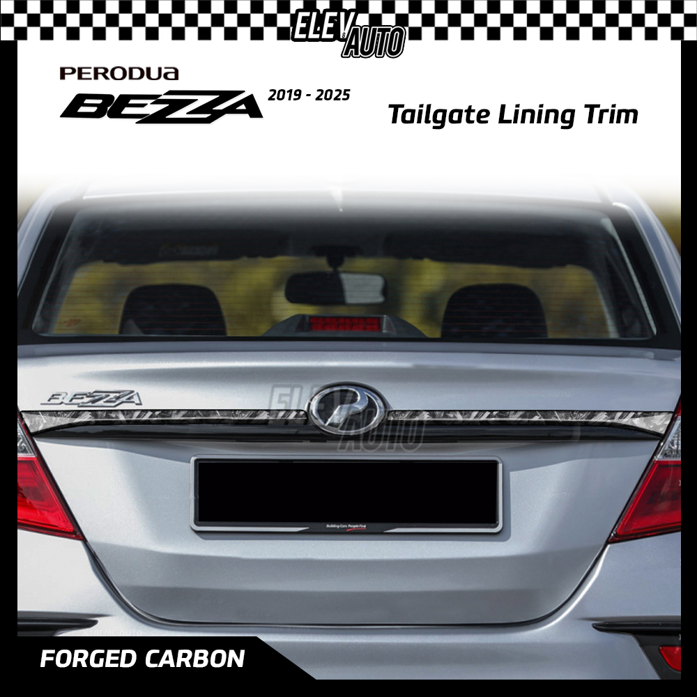 Perodua Bezza Tailgate Lining Trim Carbon Fiber Black Gearup Gear Up ...