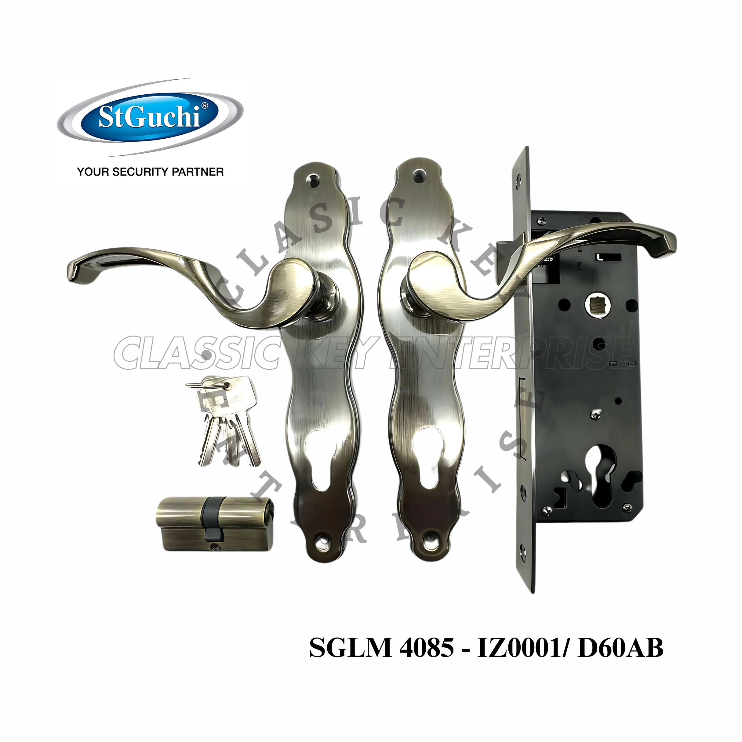 St Guchi Lever Mortise Grille Door Lockset Model (SGLM4085 - IZ001 ...
