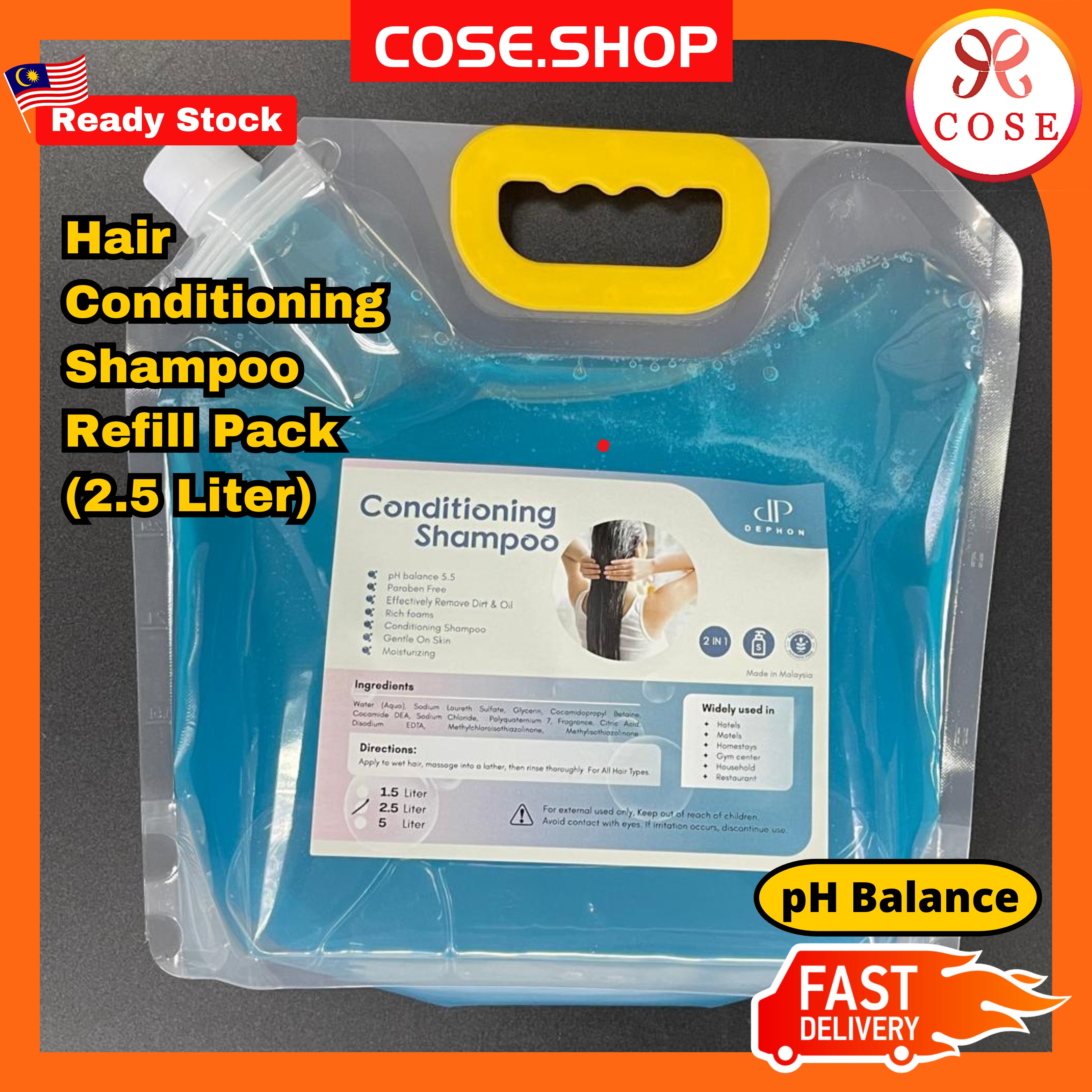 COSE 5 Liter Premium Hair Shampoo Syampu Hair Conditioning Shampoo 5L ...