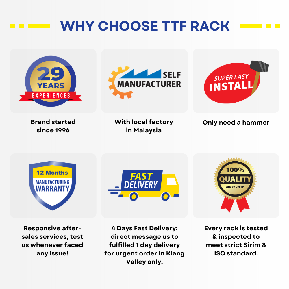 TTF Rack™ (BOLTLESS RACK + MULTI TOOL BOX) (H)152cm(D)31cm (L)122cm 3 ...