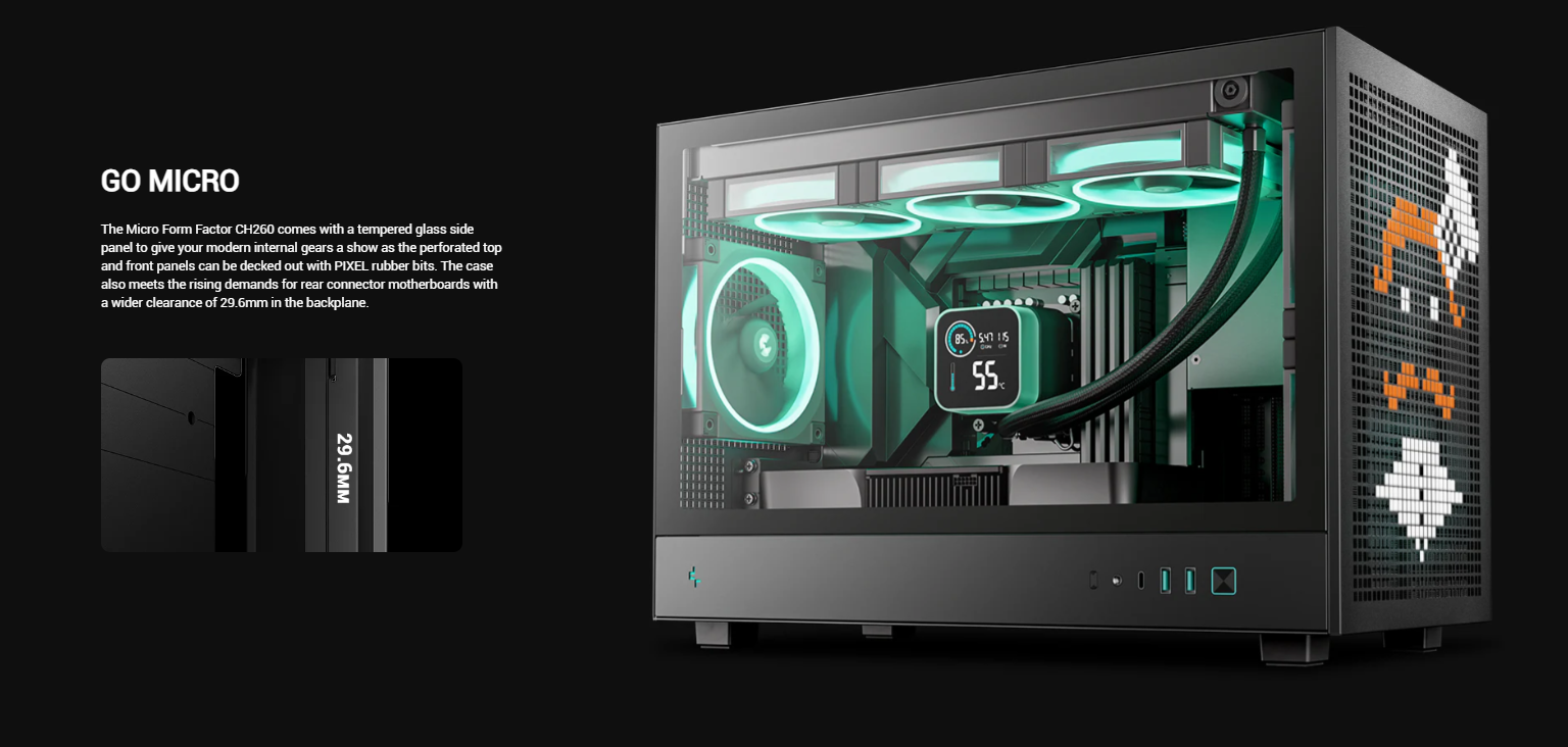 DEEPCOOL CH260 M-ATX DESKTOP PC CASE / CASING - BLACK / WHITE | Shopee ...