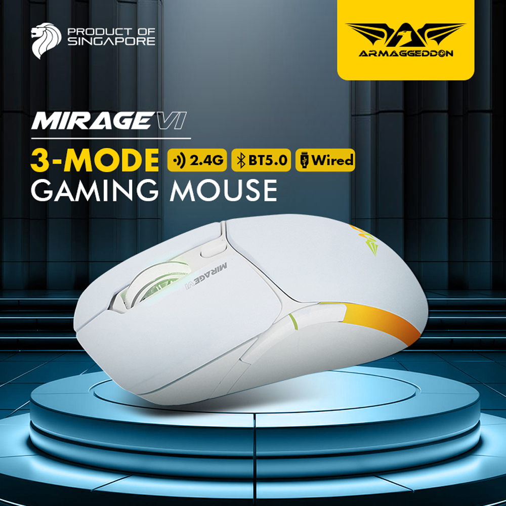 Armaggeddon Mirage VI Tri-Mode Bluetooth Wireless Gaming Mouse - Black ...